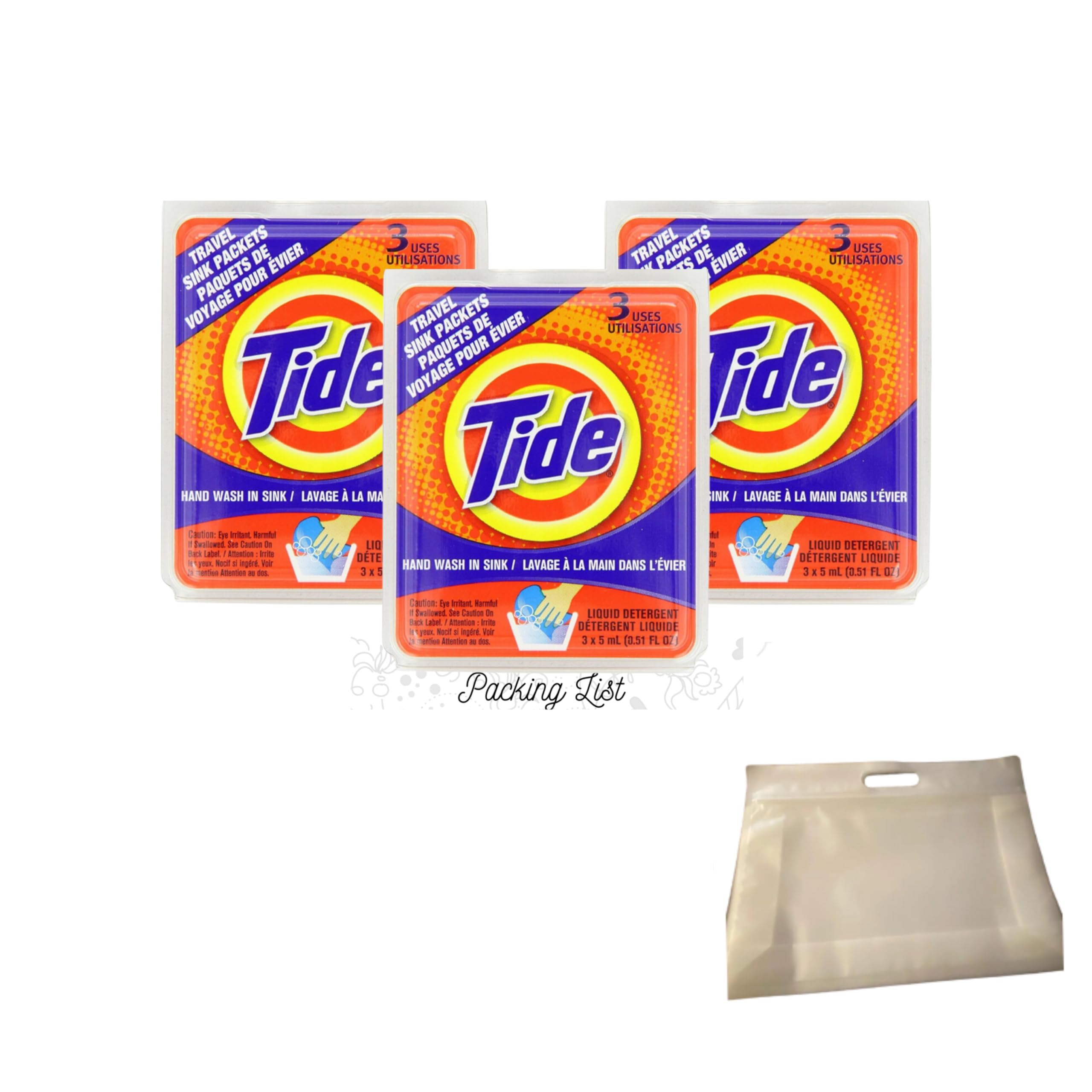Amazon.com: AMCIENT Tide Sink Travel Packets 3 Packs(3 Ct Each) Bundle ...