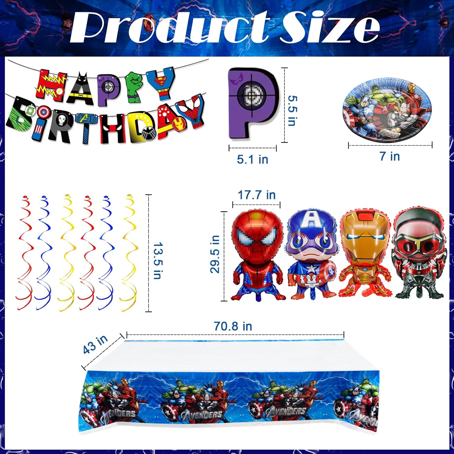 Decoraciones de fiesta de superhéroes para niños y niñas, incluyendo ...