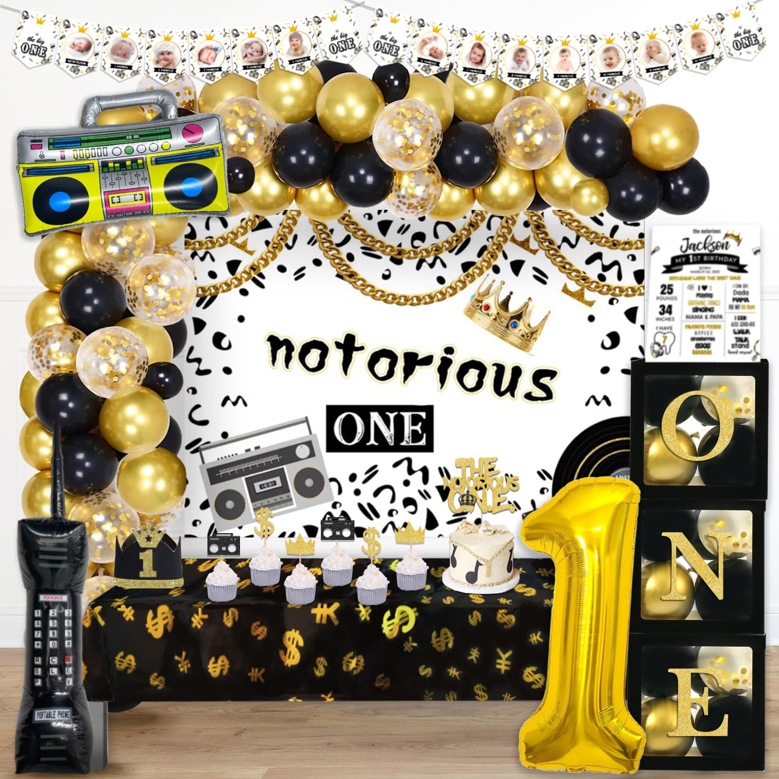Amazon.com: Hombae Notorious One Birthday Decorations, the Big One ...