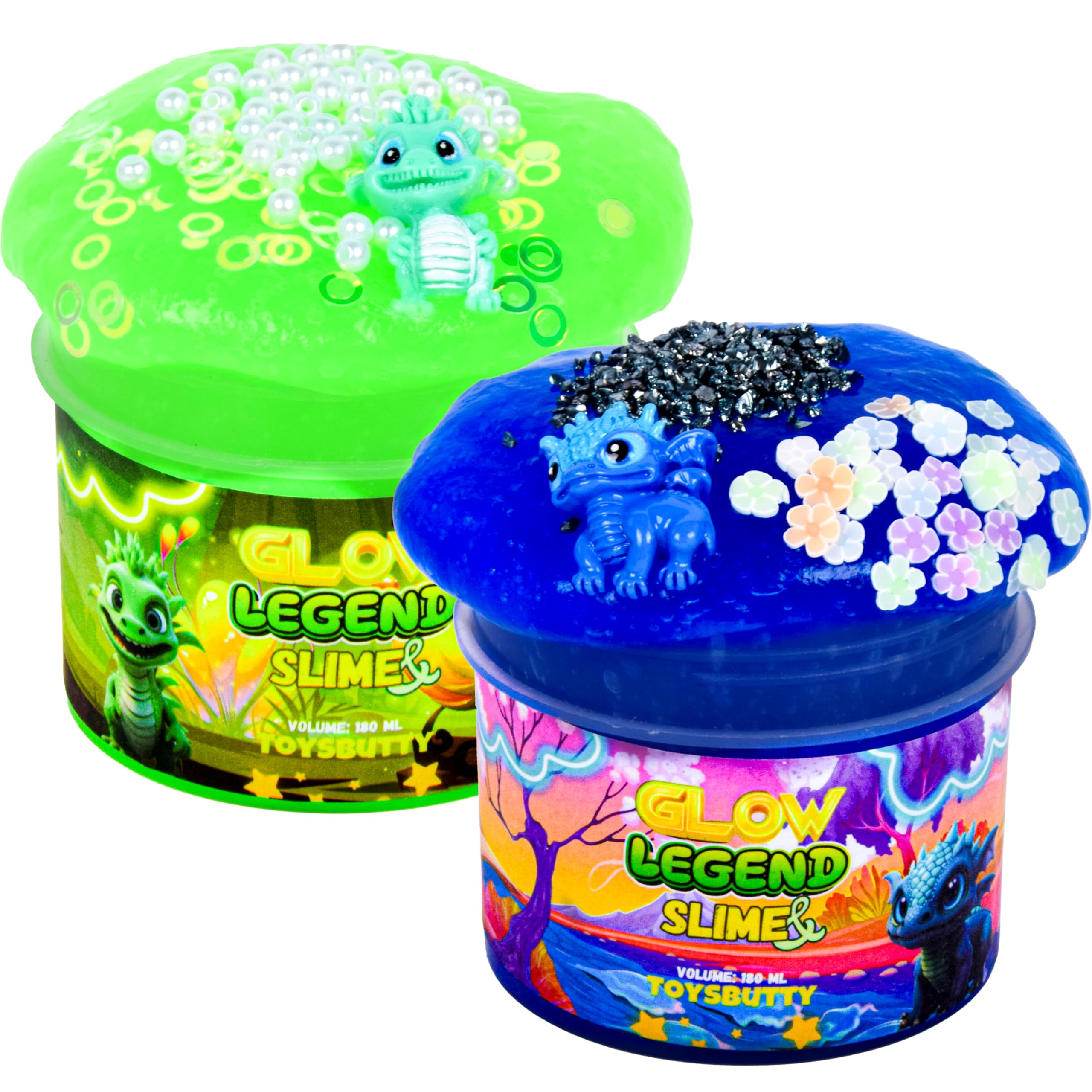 Amazon.com: FINOCLAY 2 Slime Pack Glow in The Dark Slime Kit for Girls ...