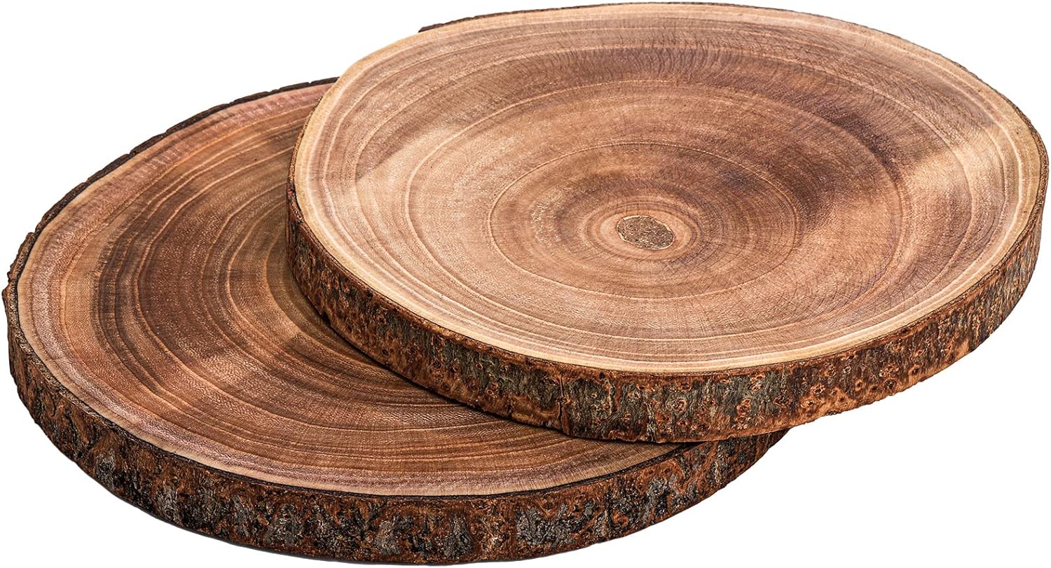 Amazon.com: Nicunom 2 Pack Large Wood Slices for Centerpieces, 9"-10 ...