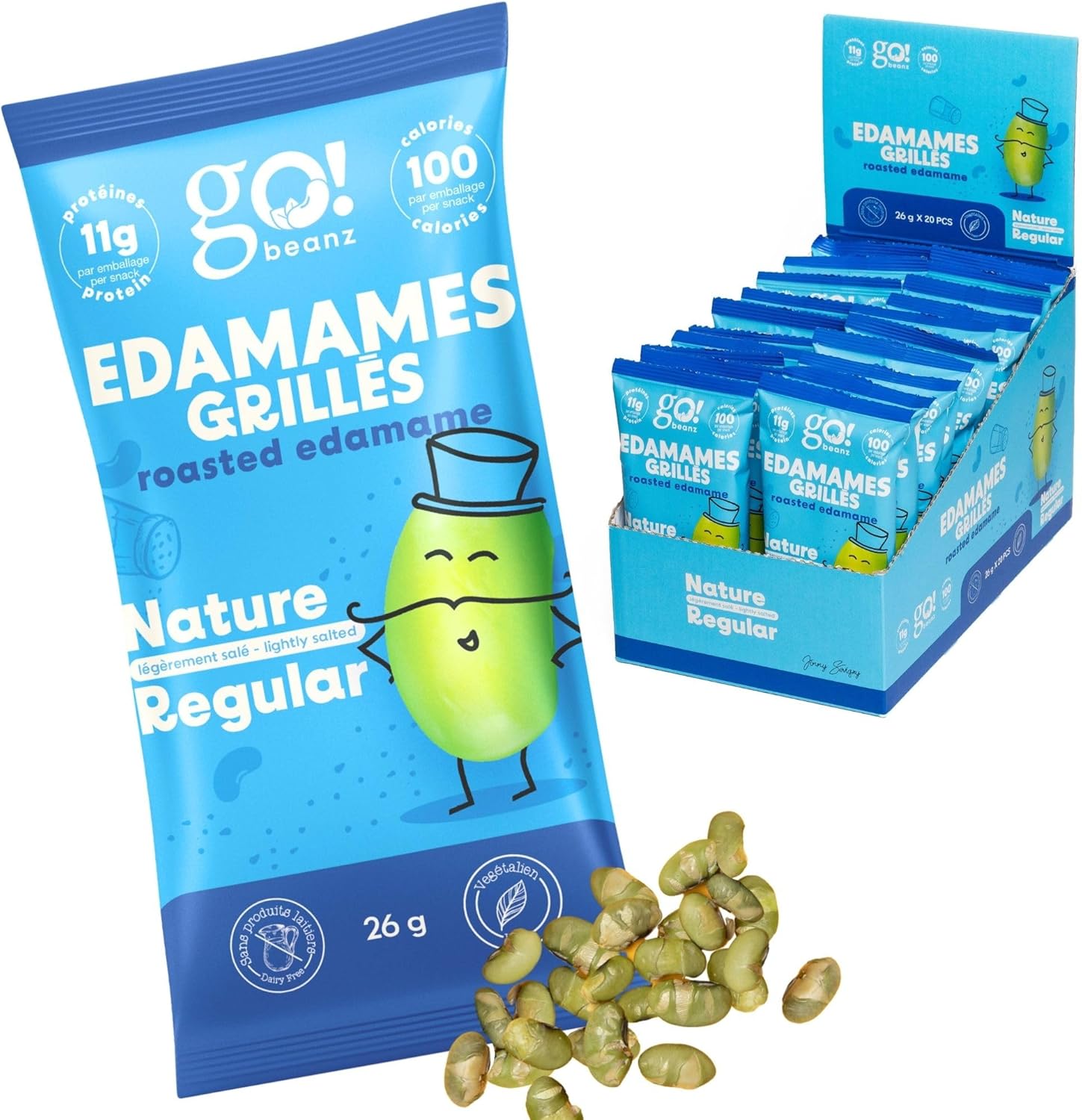 GoBeanz Edamame torréfié croustillant, légèrement salé, collation saine ...
