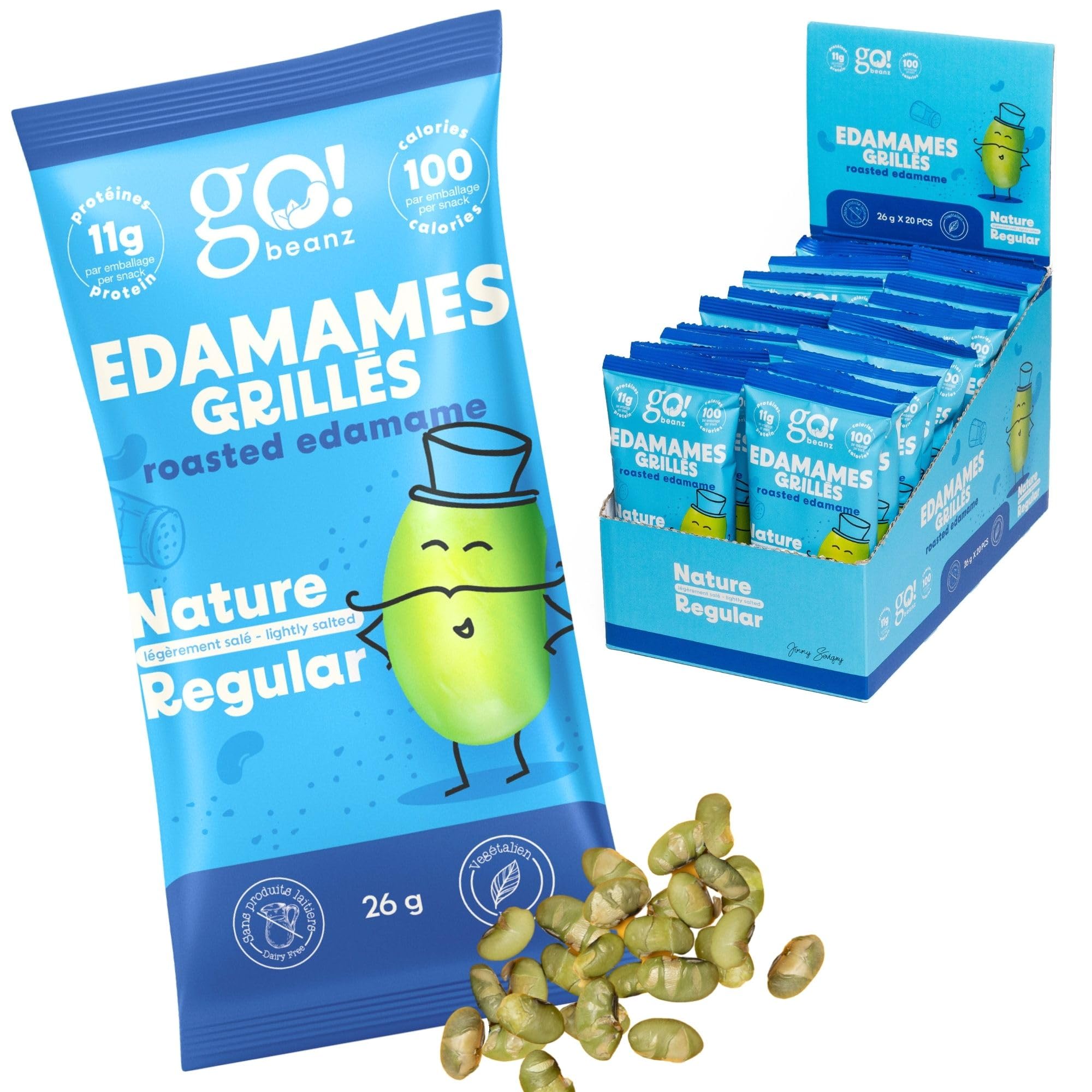 GoBeanz Crunchy Roasted Edamame, Lightly Salted, High Protein Healthy ...