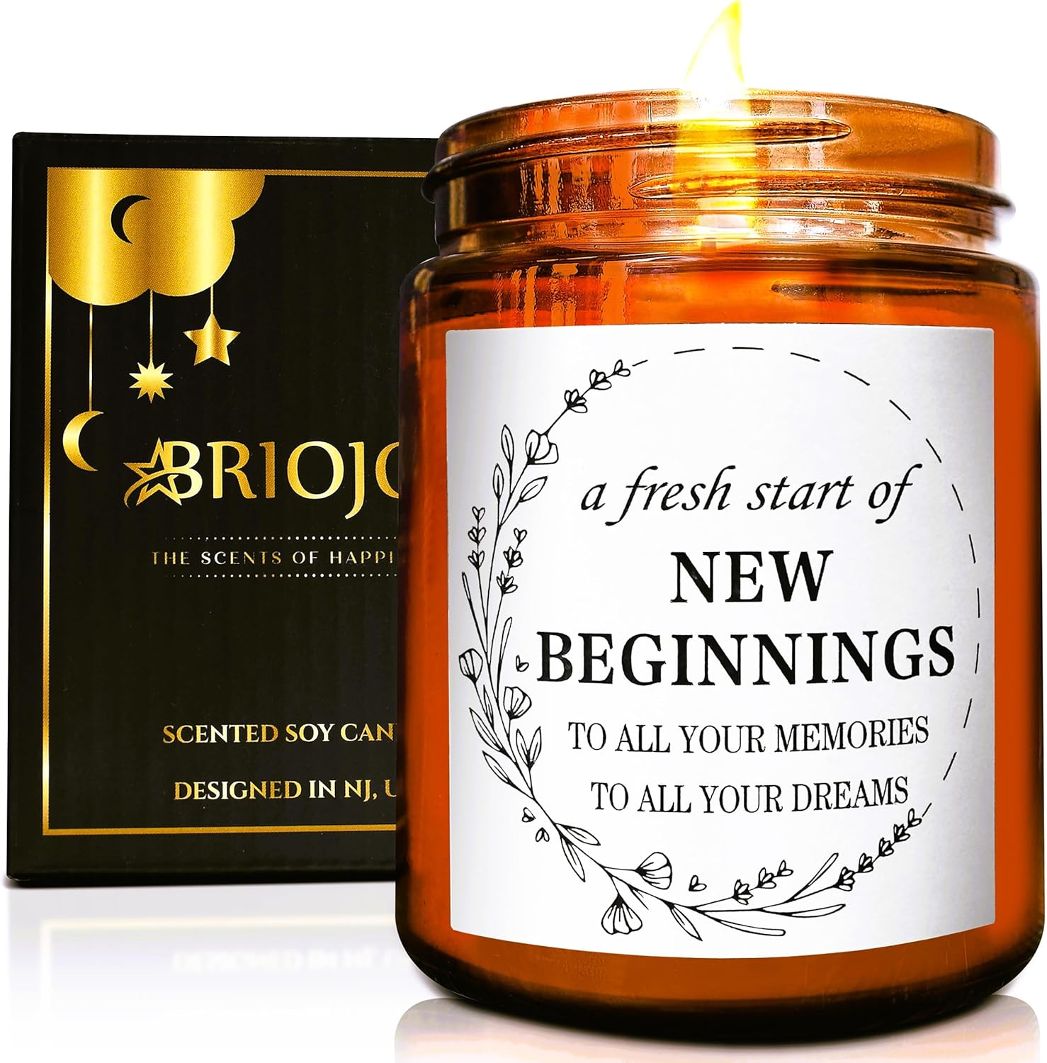 Amazon.com: Briojoy New Beginnings Housewarming New Home Candle ...