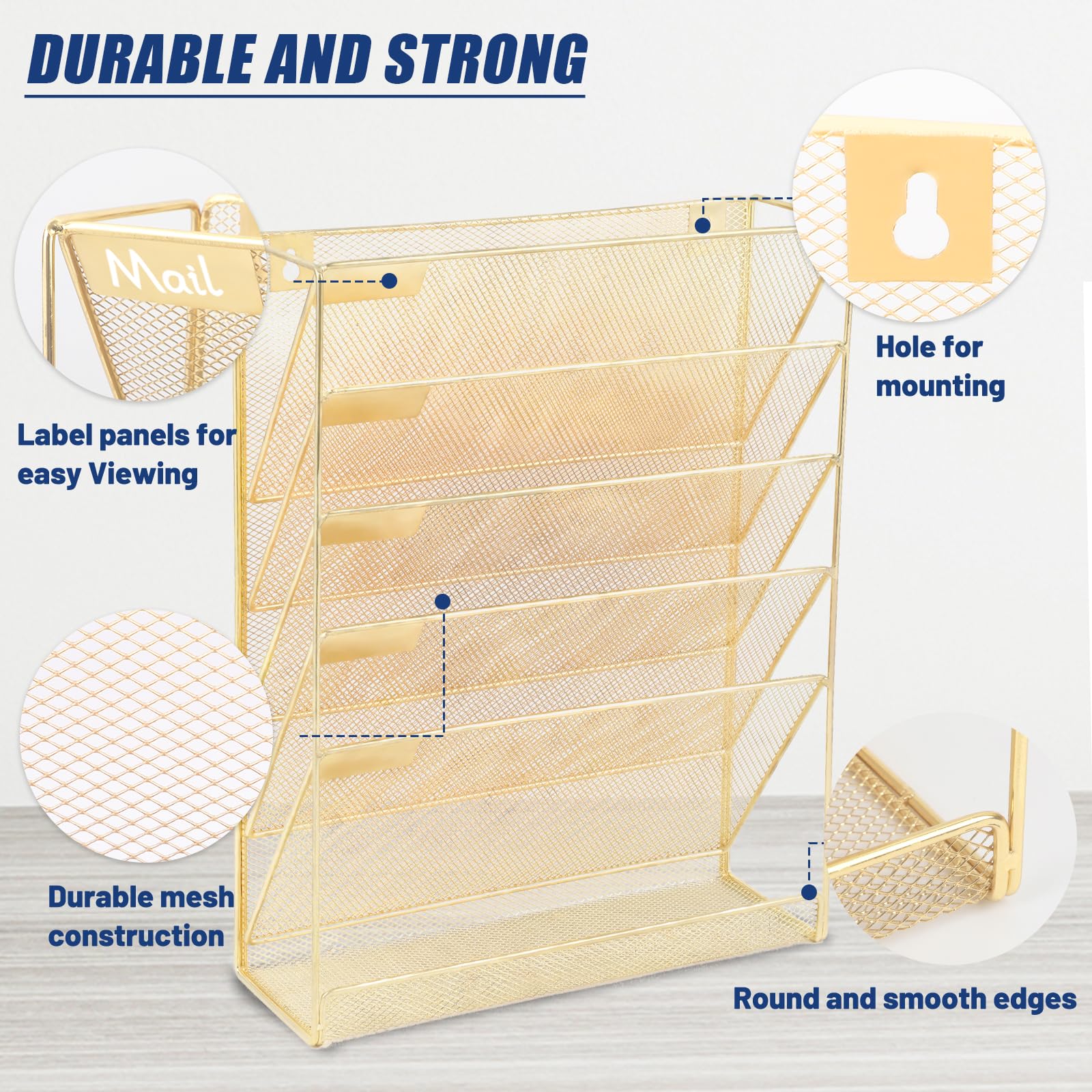 Snapklik.com : EASEPRES Desk File Organizer Mesh 6-Tier, Hanging Wall ...