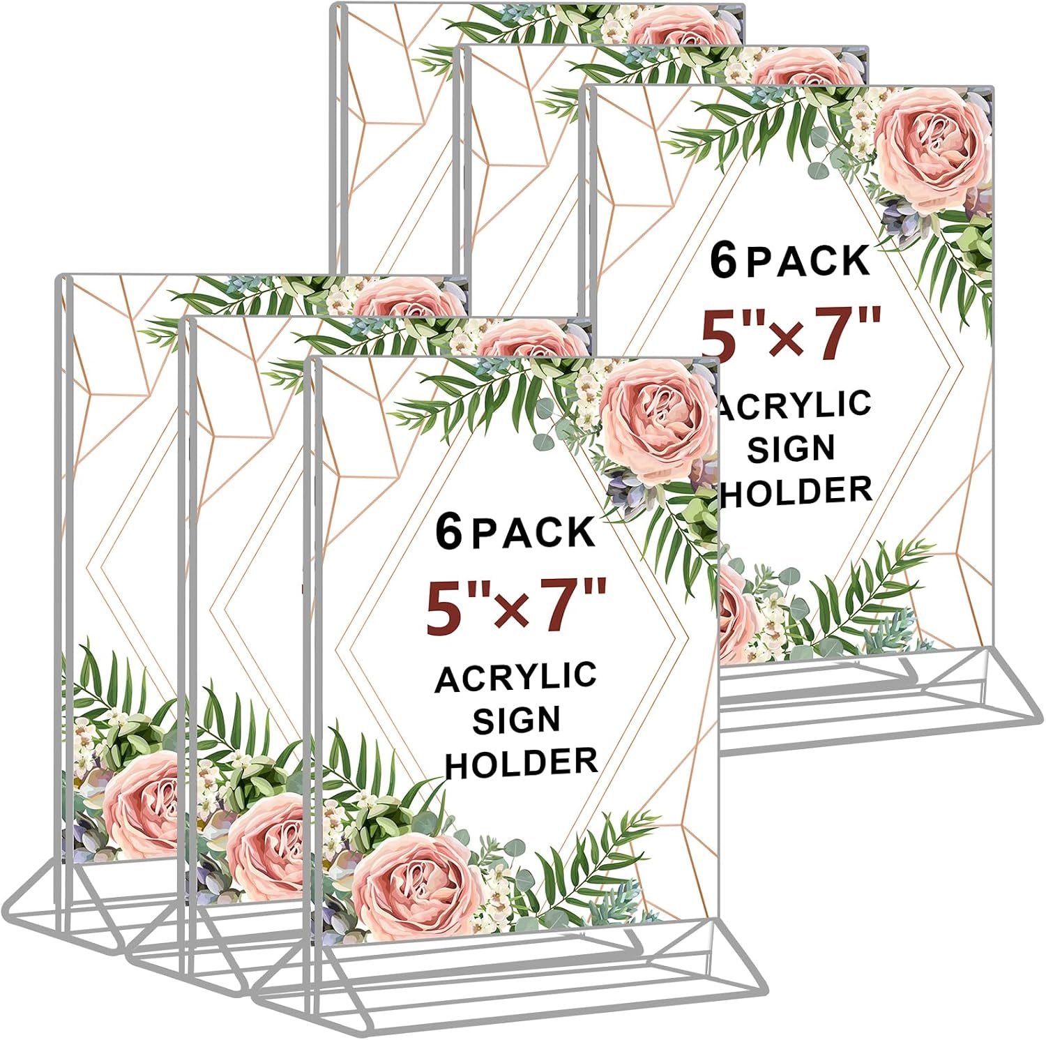 Amazon.com: Seencool 5 x 7 Acrylic Sign Holder - Clear Wedding Table ...