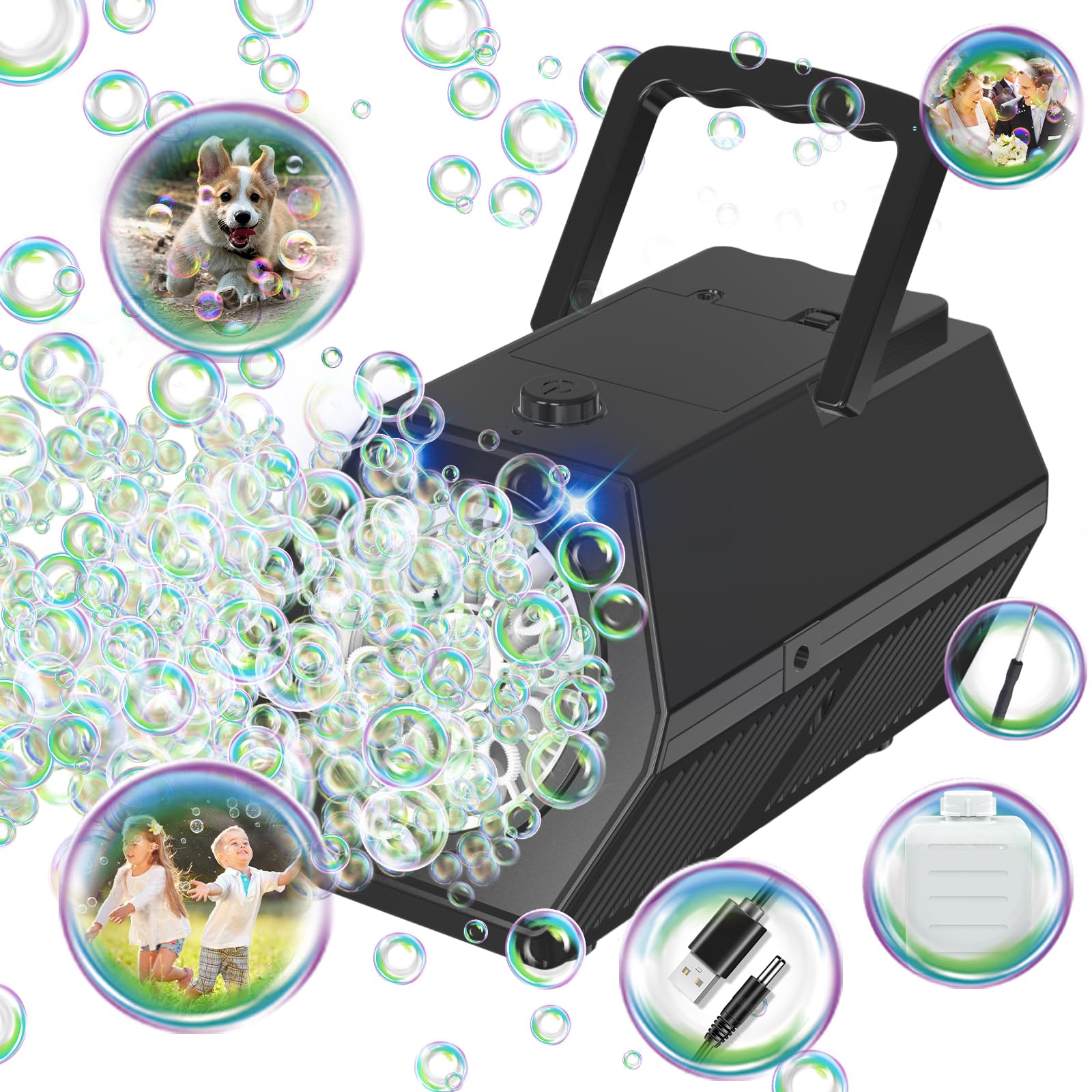 Amazon.com: PANACARE Automatic Bubble Machine Portable Bubble Blower ...