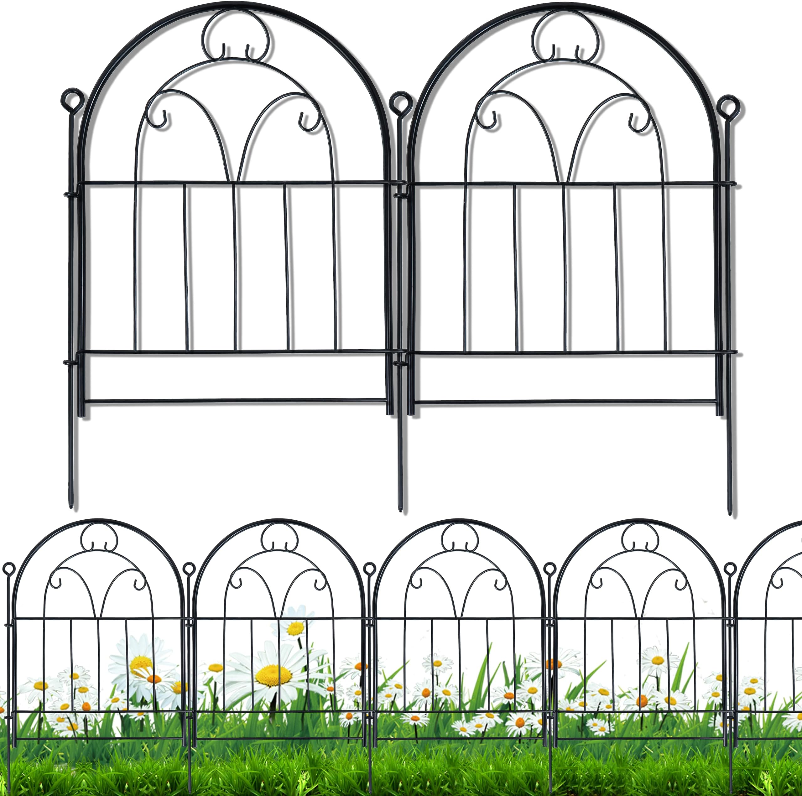 Amazon.com : Decorative Garden Fence Border 10 Panels, 21in x 11ft ...