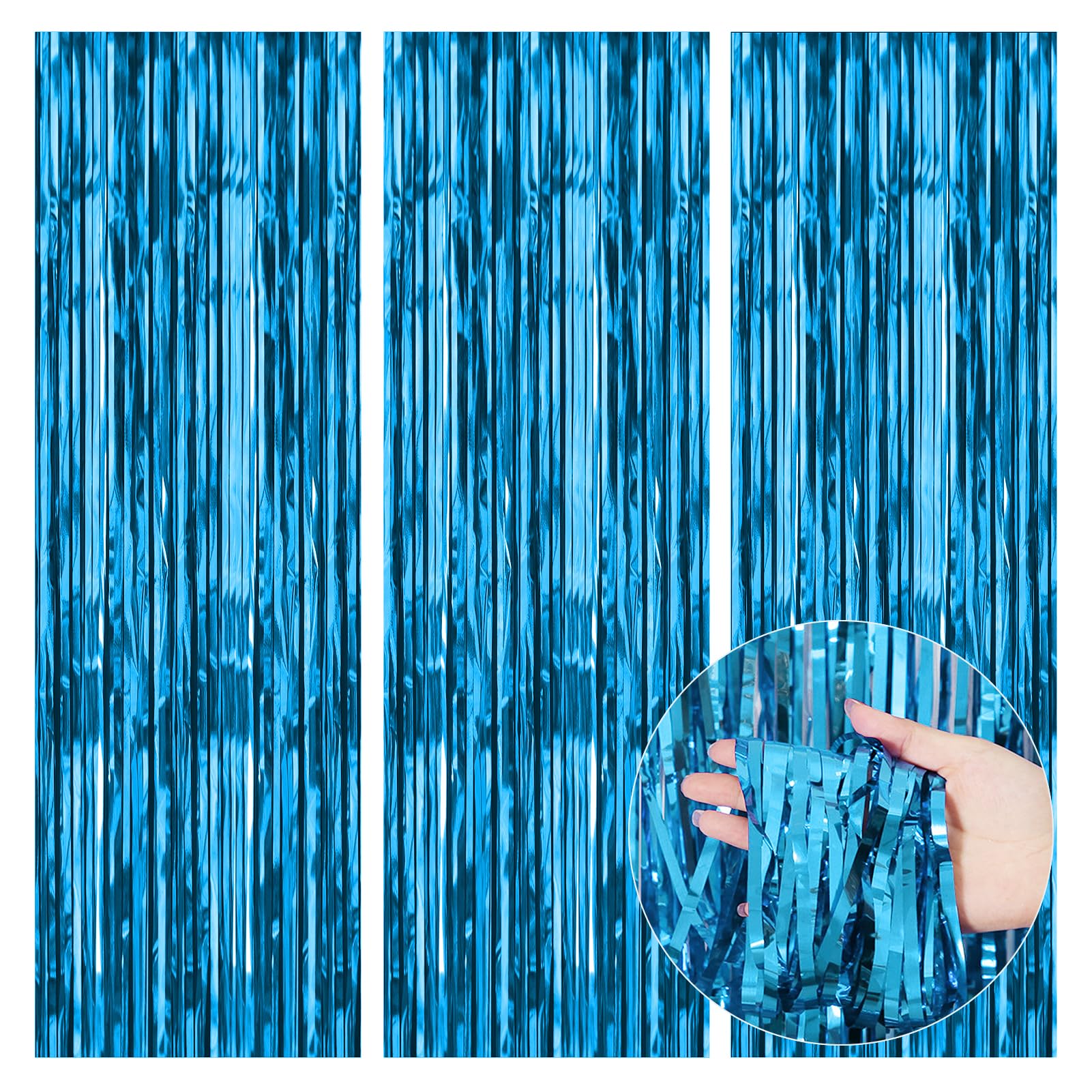 Amazon.com : 3 Pack Blue Party Backdrop Decorations, 3.28 x 9.84 ft ...