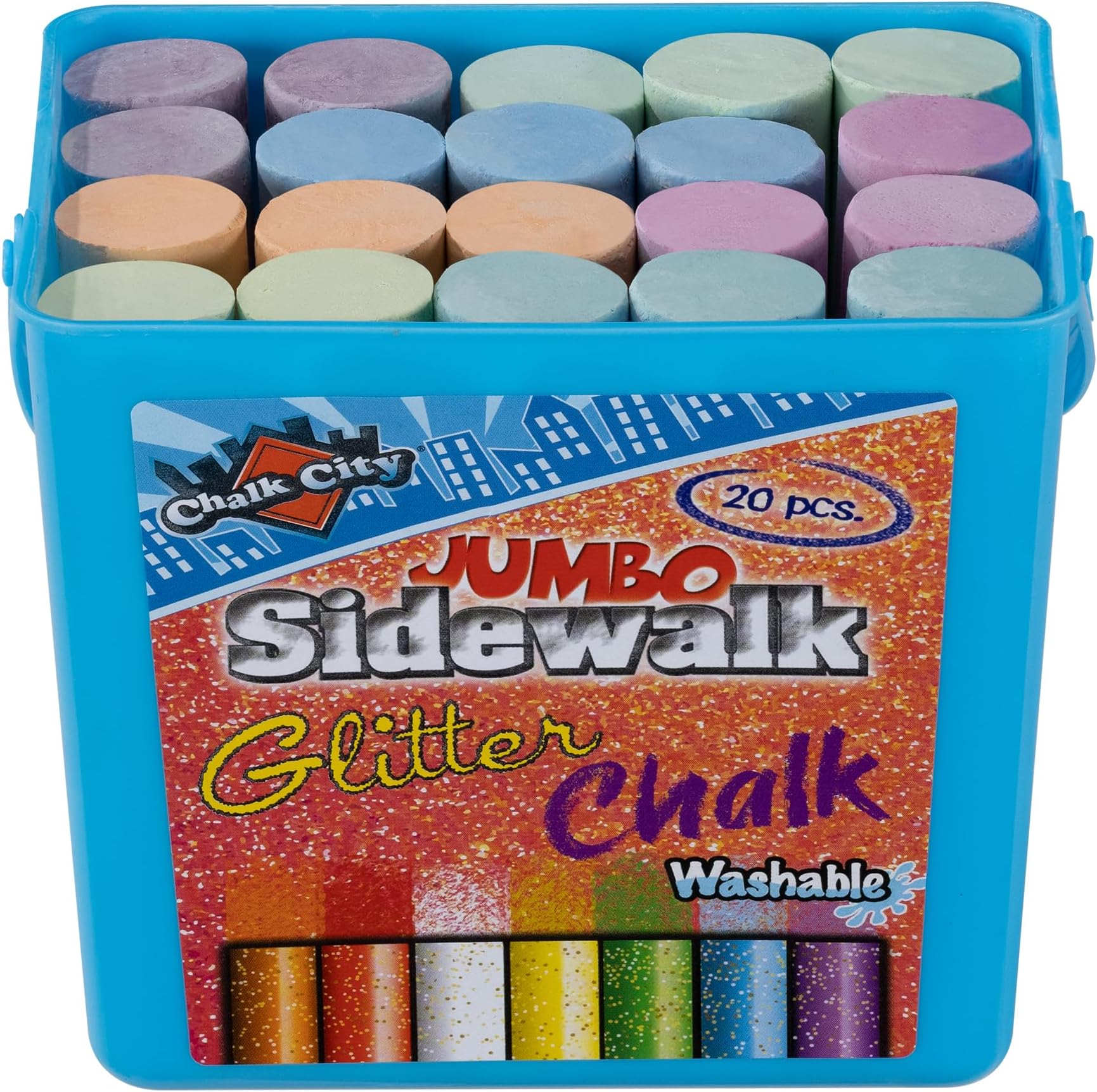 Amazon.com: School Smart Sidewalk Chalk - 1 inch x 4 inch - Tub of 20 ...