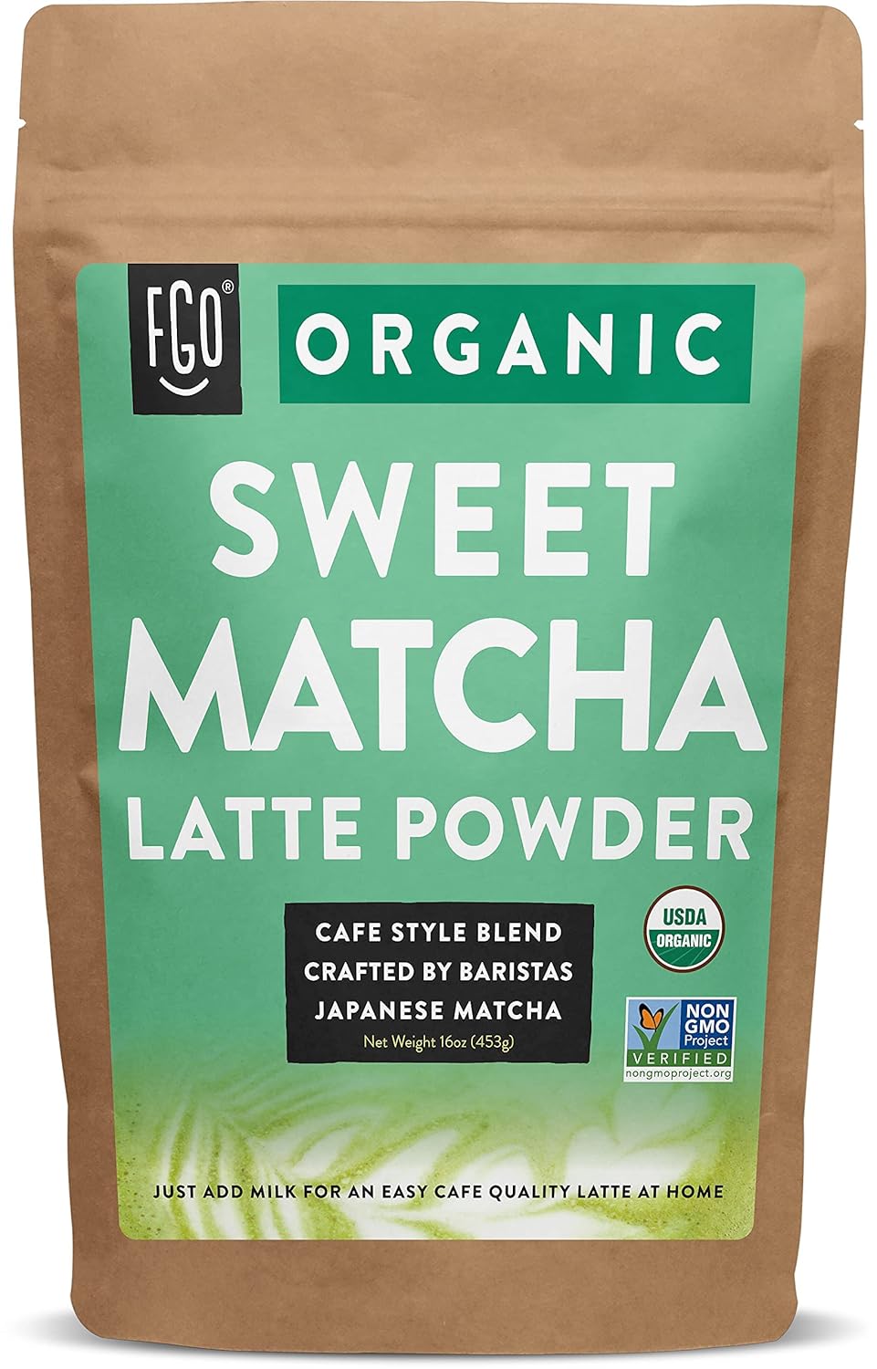 Amazon.com : FGO Organic Sweet Matcha Latte Powder, Japanese Matcha ...