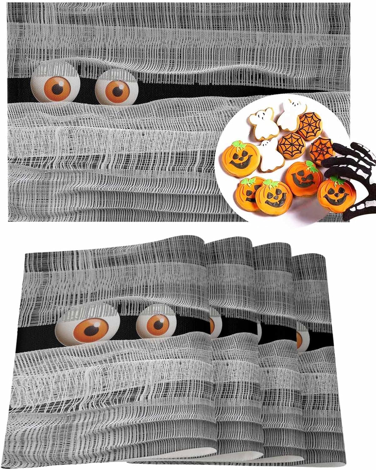 Amazon.com: Halloween Placemats Set of 8, Happy Halloween Place Mats ...