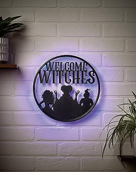 Amazon.com: Spirit Halloween Hocus Pocus Light-Up LED Welcome Witches ...