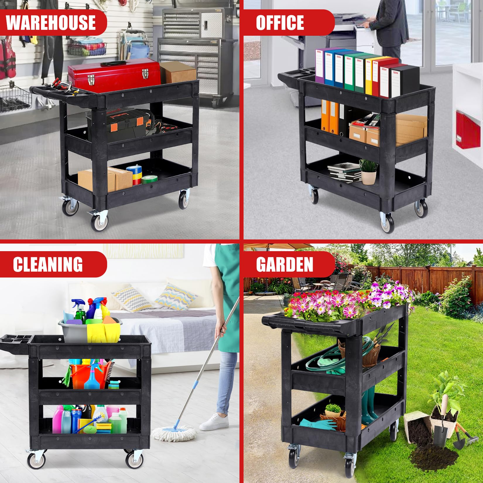 Snapklik.com : Plastic Service Cart, Utility Cart