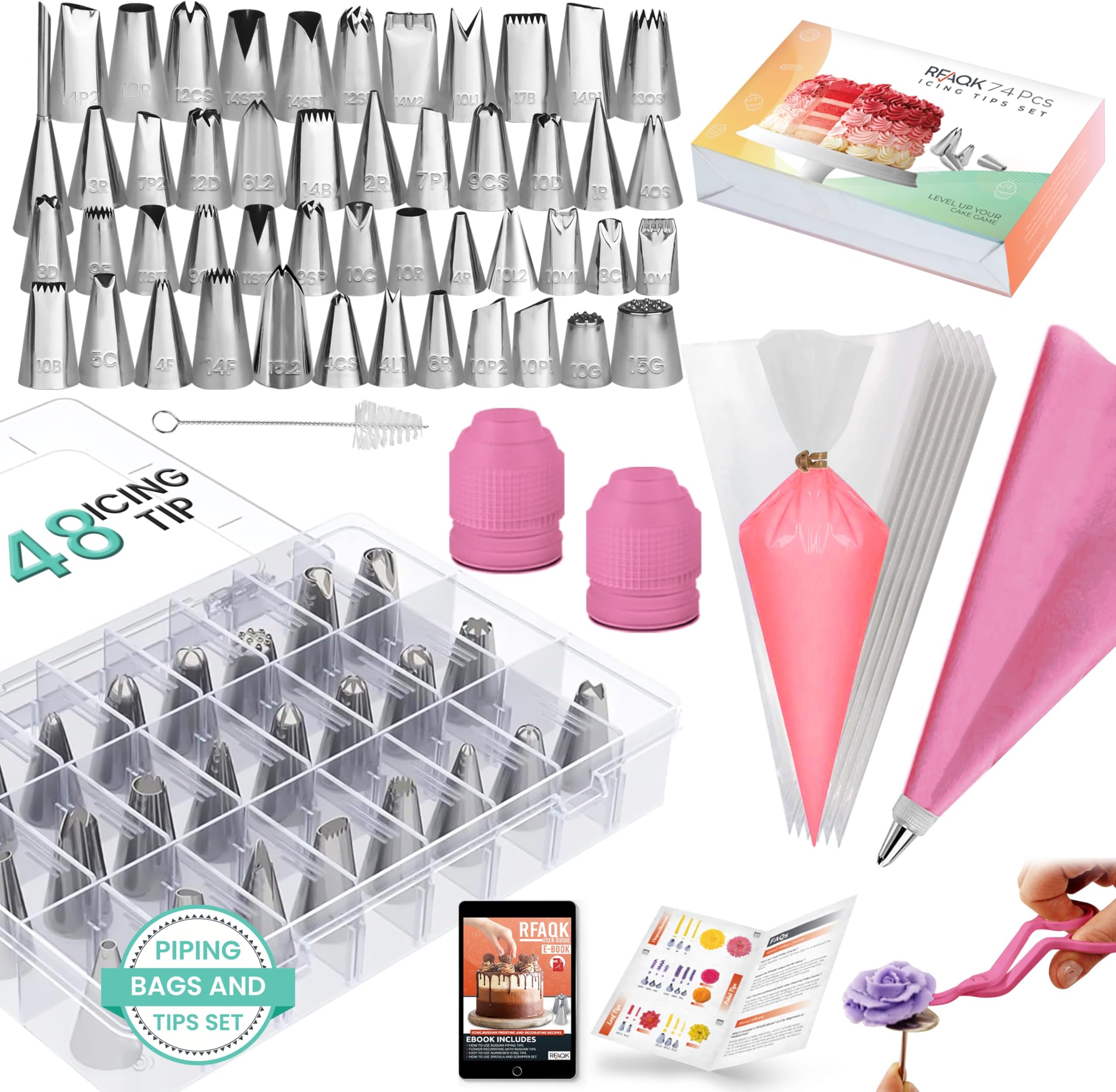 Amazon.com: Cake Decorating Supplies Kits Piping Bags and Tips Baking ...