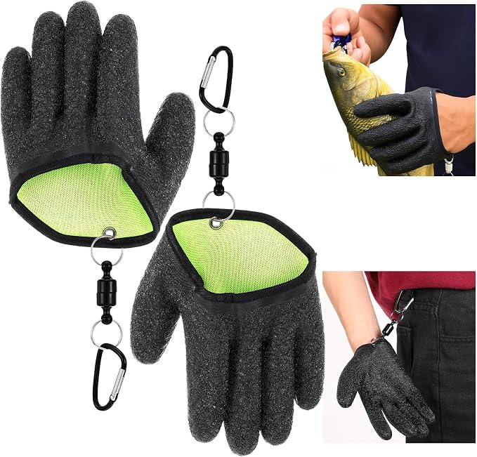 Amazon.com : 2 Pcs Fishing Gloves with Magnet Release Professional ...