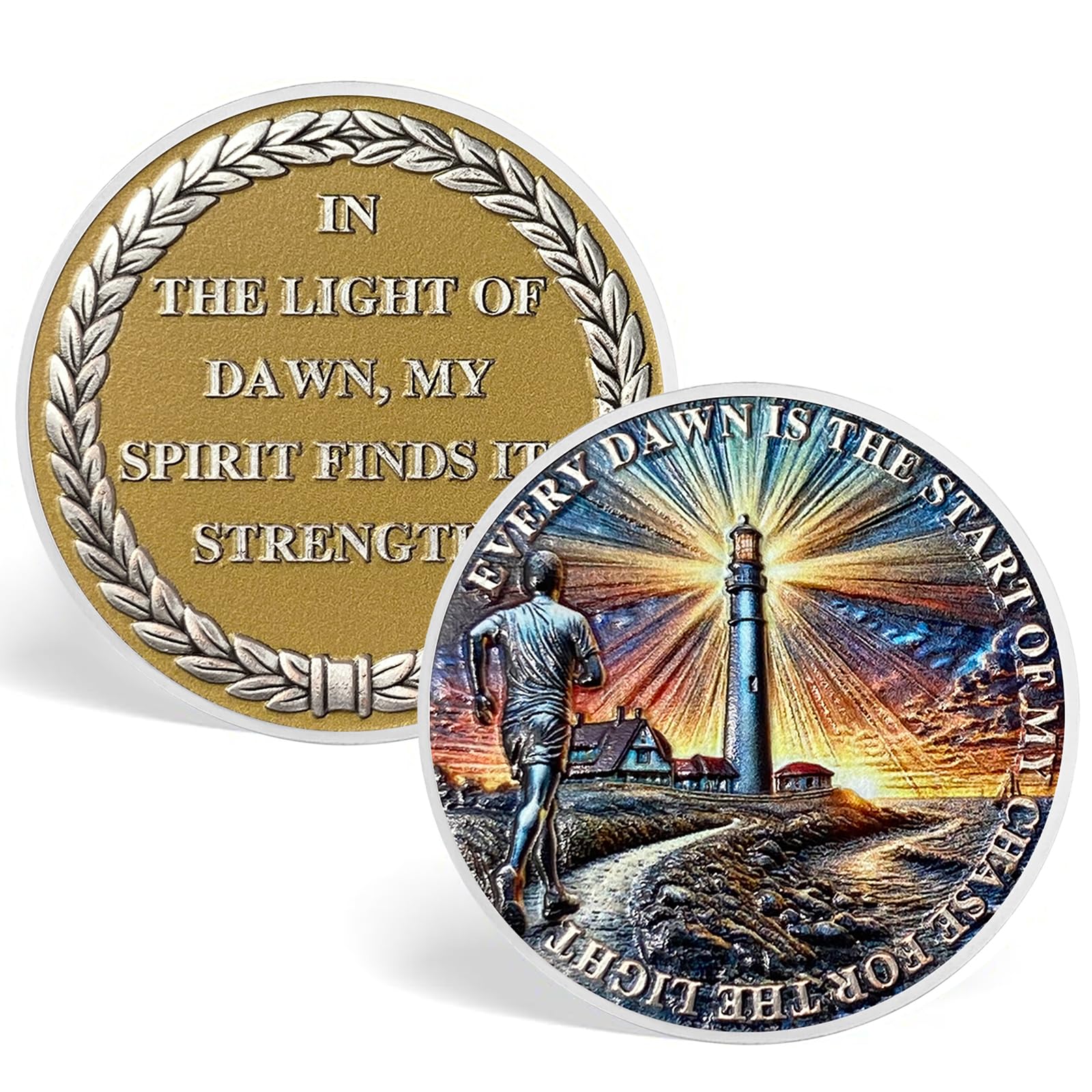 Amazon.com: CHURYUML Lighthouse Inspirational Coins Mental Health Coin ...