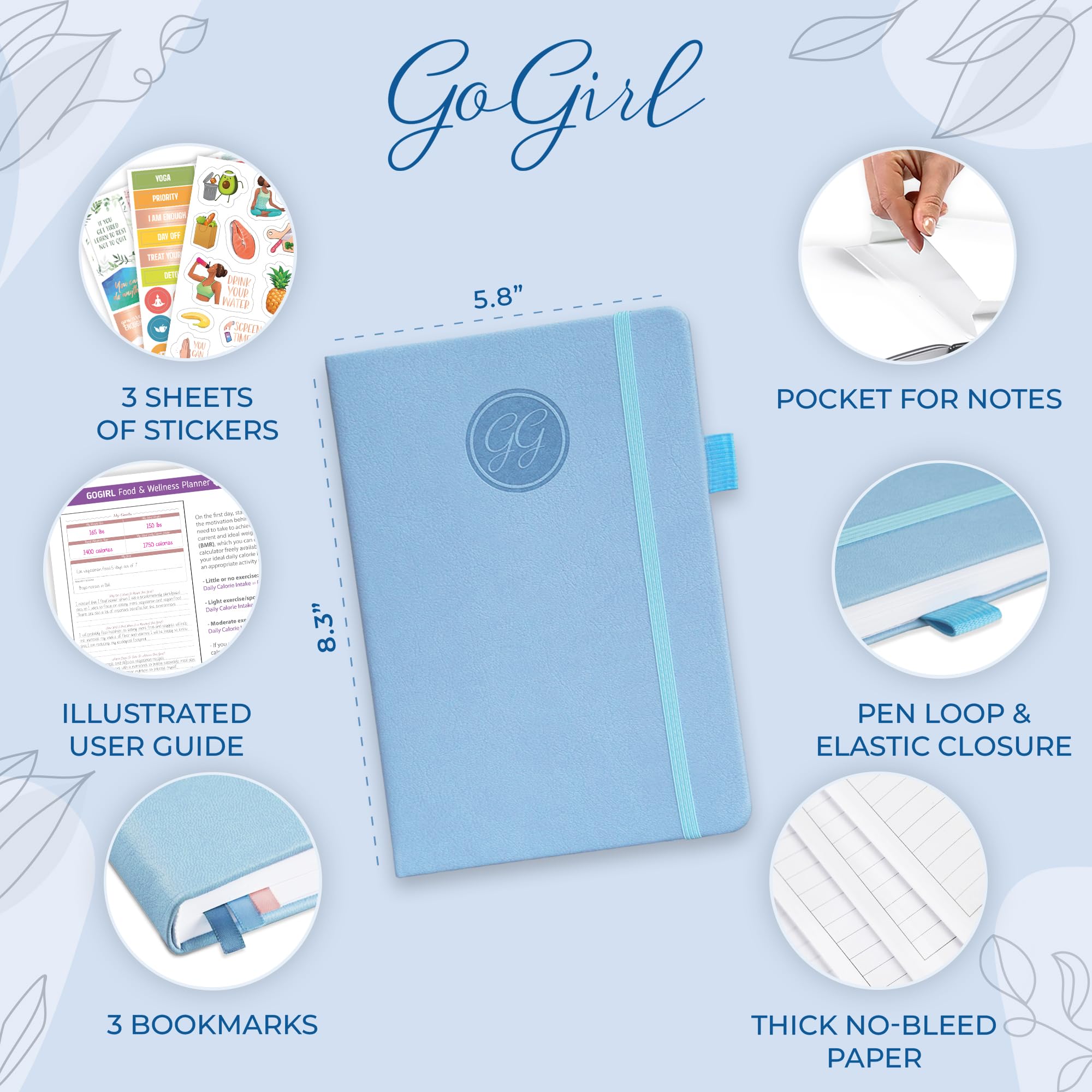 Snapklik.com : GoGirl Food Journal & Wellness Planner Diet & Fitness ...