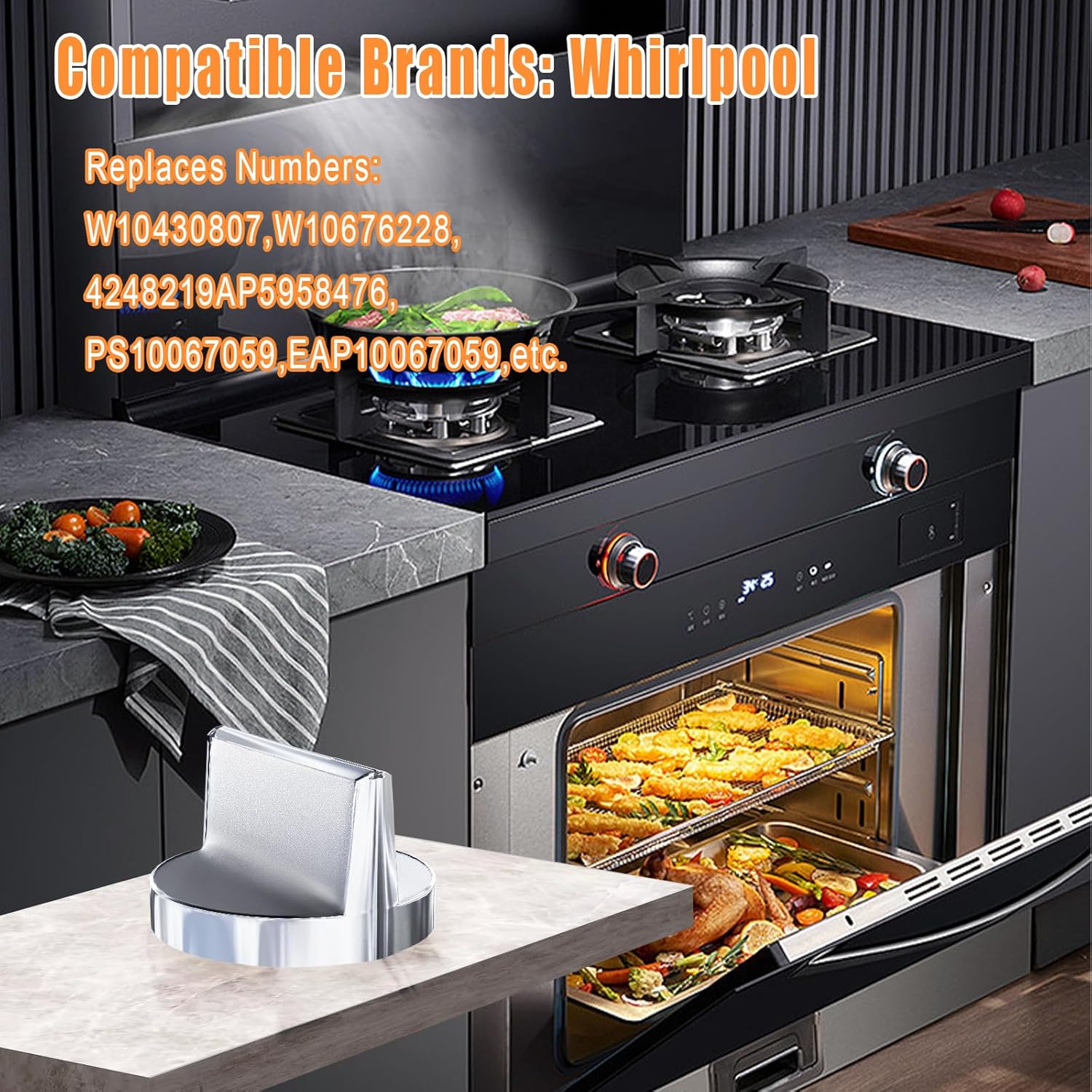 TEETOK W10766544 – Pomo de gas compatible con la gama de gas Whirlpool ...