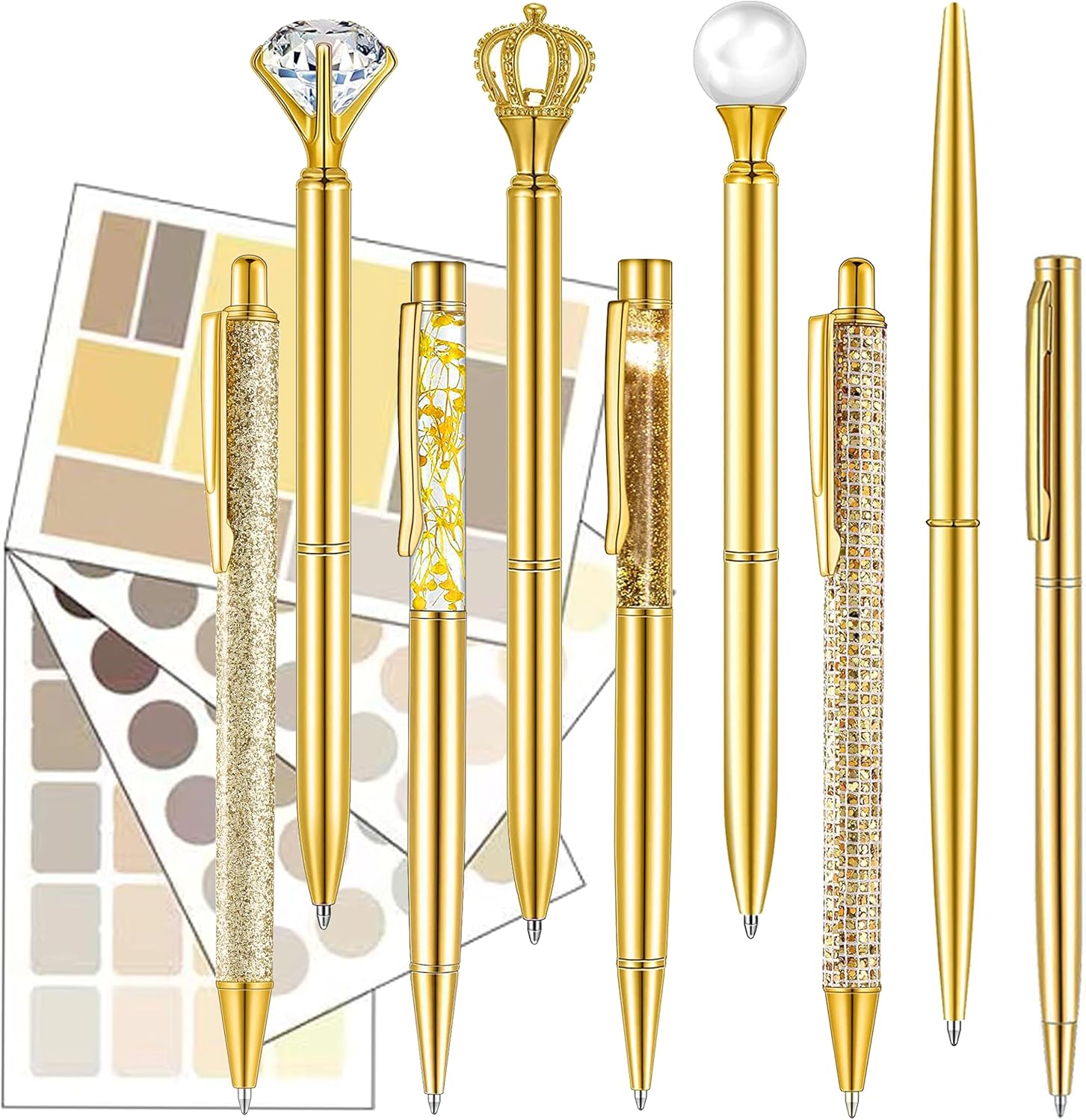 Amazon.com : Gold Pens for Journaling, 9pc Glitter Ink Pens Ballpoint ...