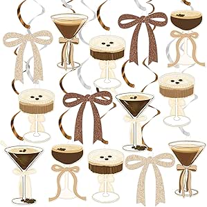Amazon.com: Espresso Martini Bow Party Hanging Swirl Decorations ...