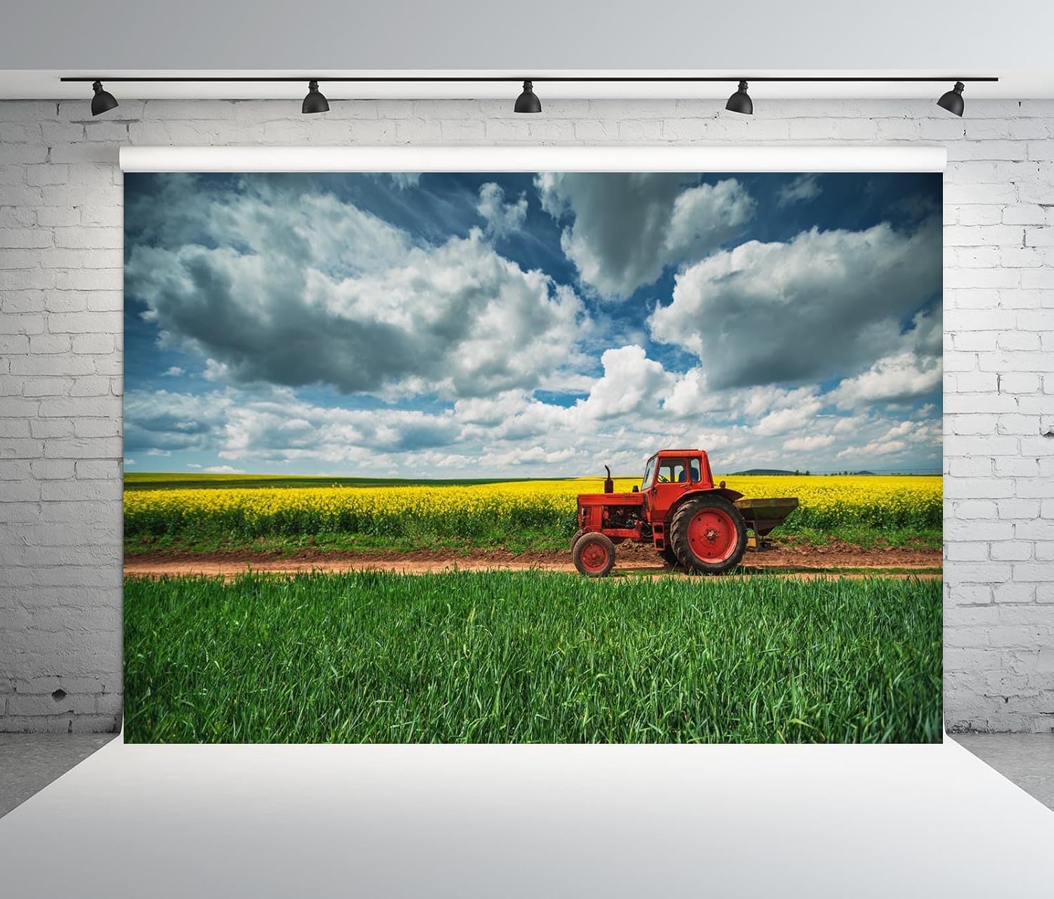 Amazon.com : BELECO 12x8ft Fabric Rural Spring Autumn Farmland ...