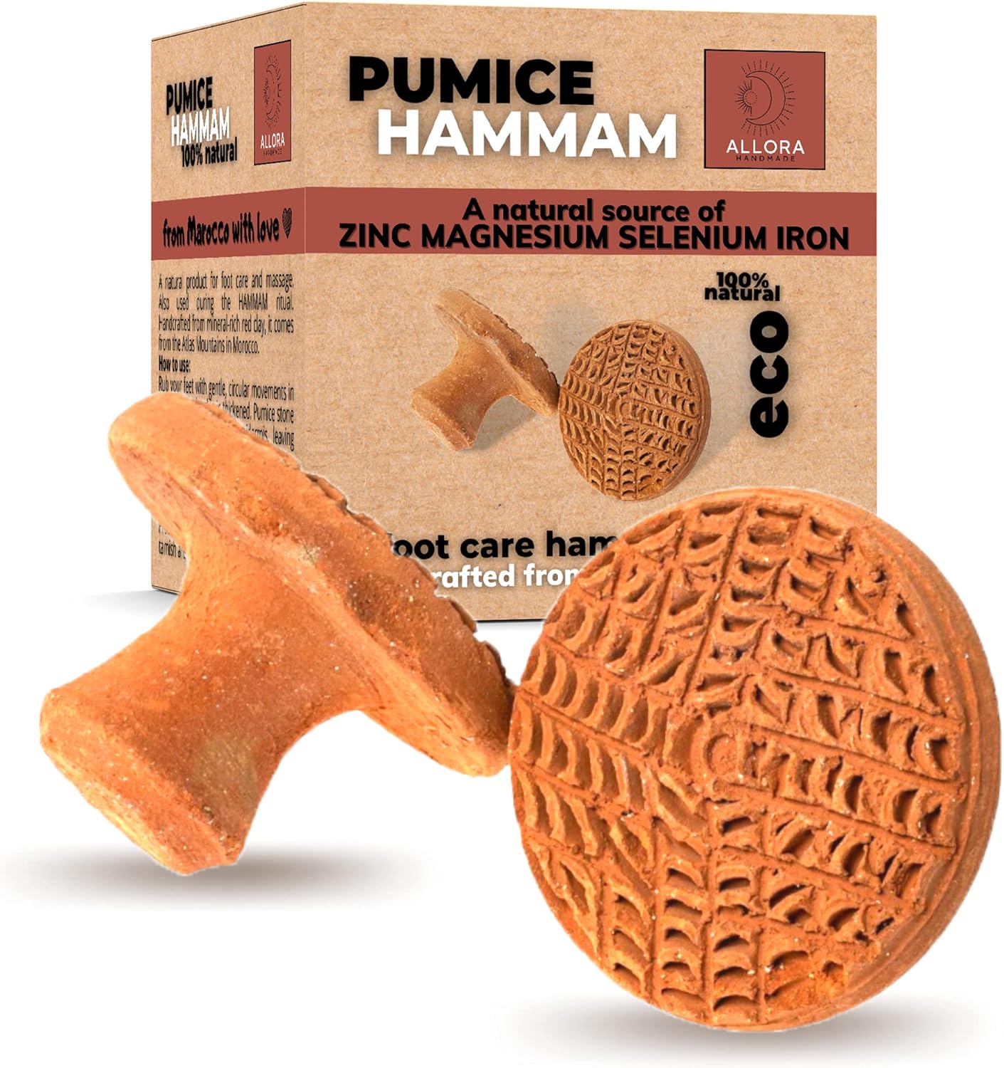 Allora Handmade Pumice Stone Made of Red Clay – BigaMart