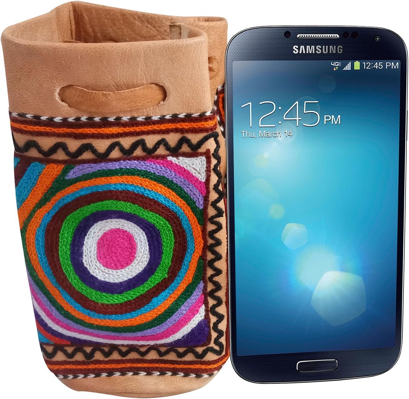 Amazon.com: India Meets India Handicraft Leather Phone Pouch ...