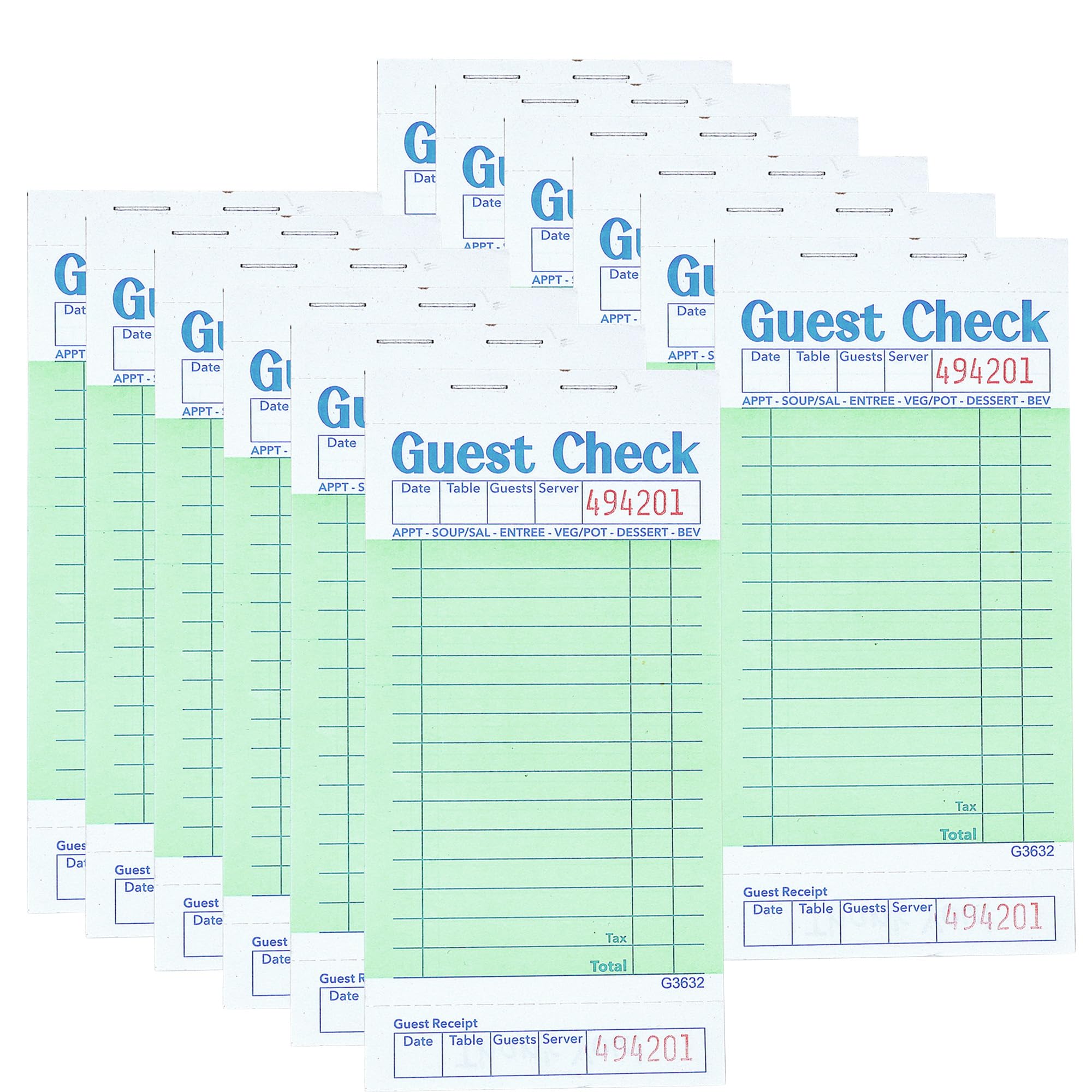Amazon.com: Officeva Guest Checks Server Note Pads 12 Pack 600 Orders ...