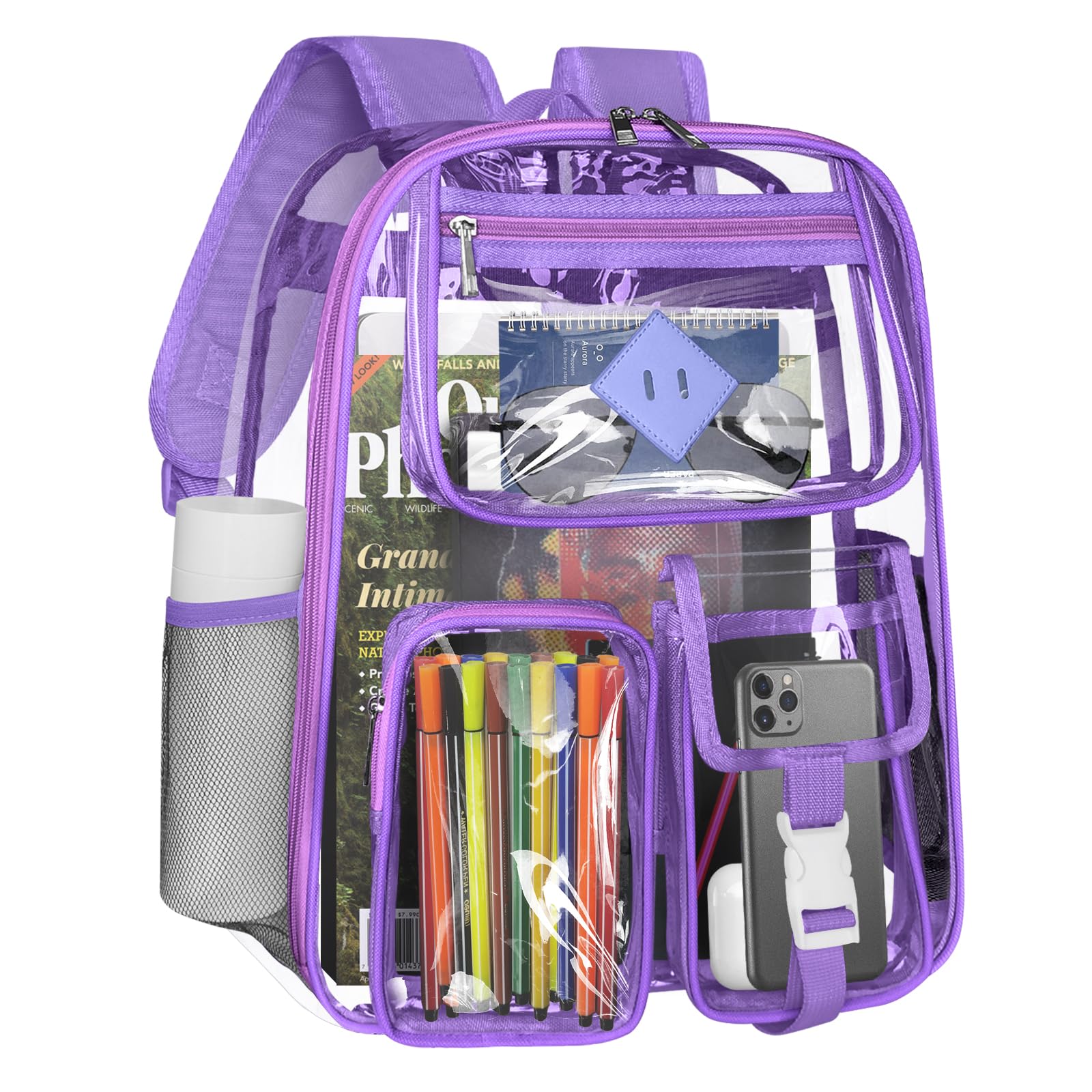 Amazon.com | RSUARSUA Clear Backpack Heavy Duty Large PVC Transparent ...