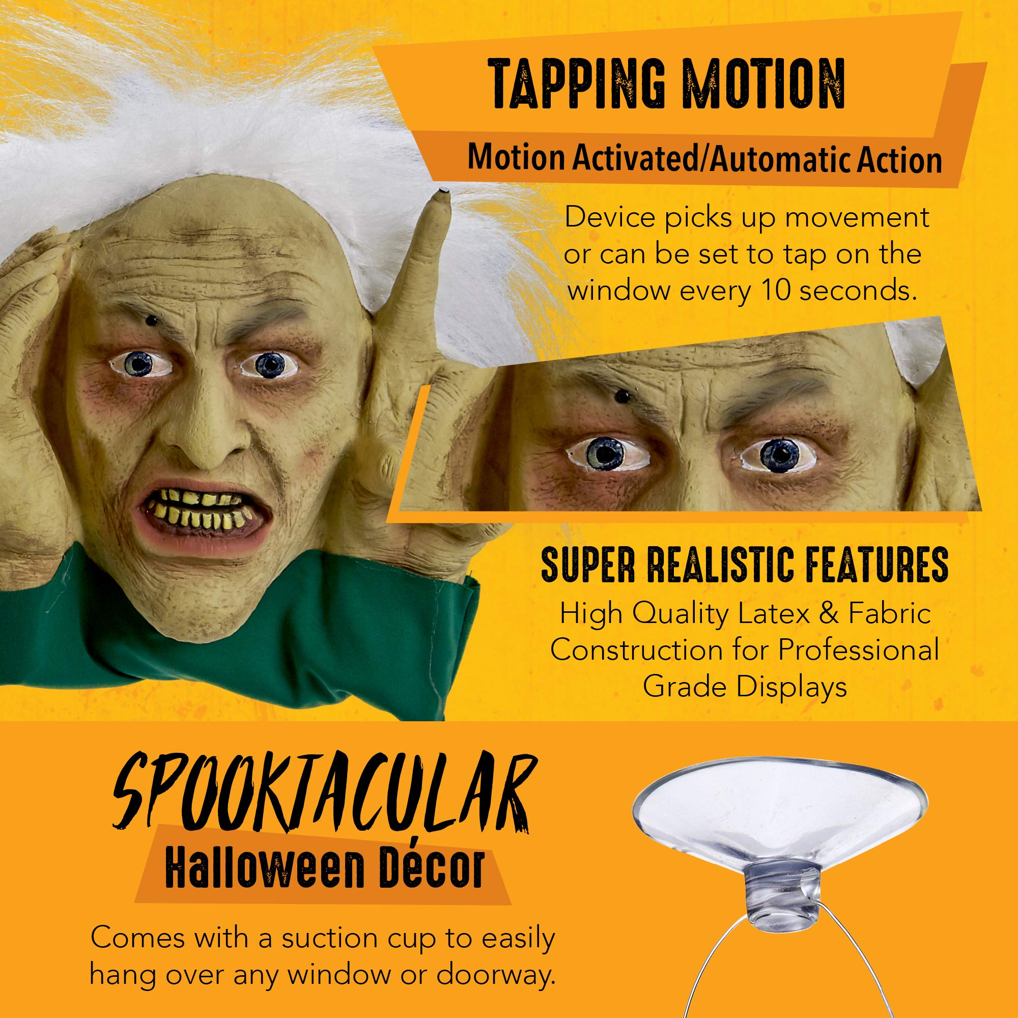 Scary Peeper Tapping Hag - Halloween Animated Decoration Prank with ...