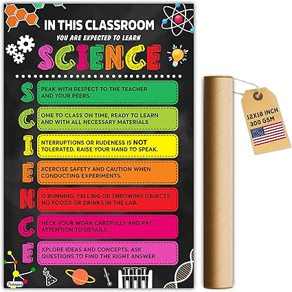 Amazon.com: ADOGEO Science Classroom Rules Poster - in This Classroom ...