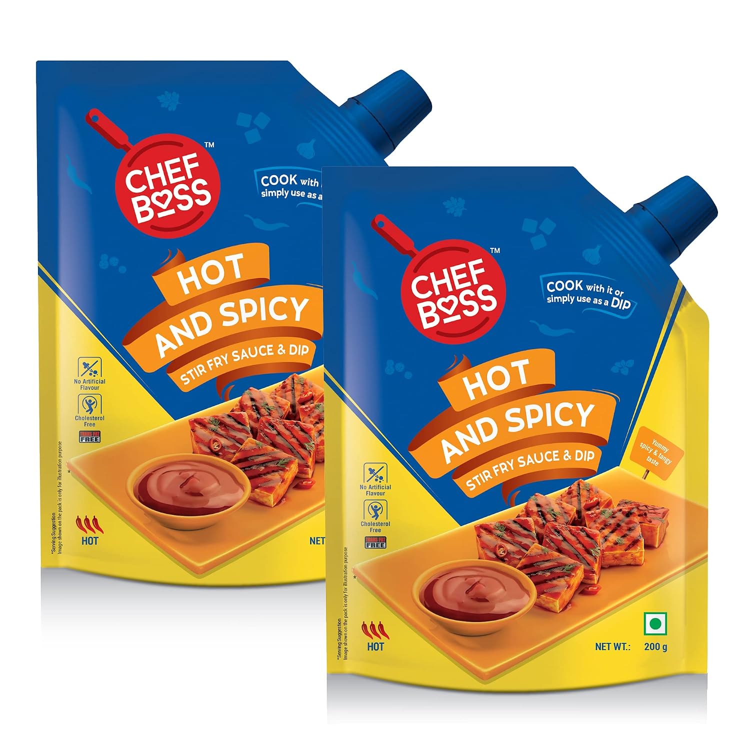 ChefBoss Hot & Spicy Sauce, 400g (Pack of 2) | Stir Fry Sauce & Dip ...