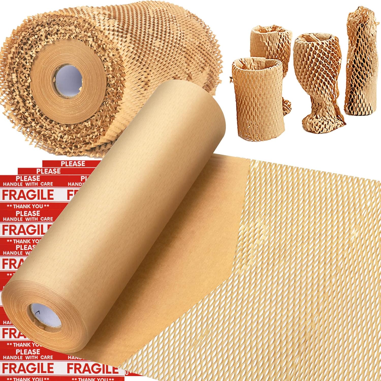 Amazon.com : Honeycomb Packing Paper, MINHAO 15"x400' Eco Friendly ...