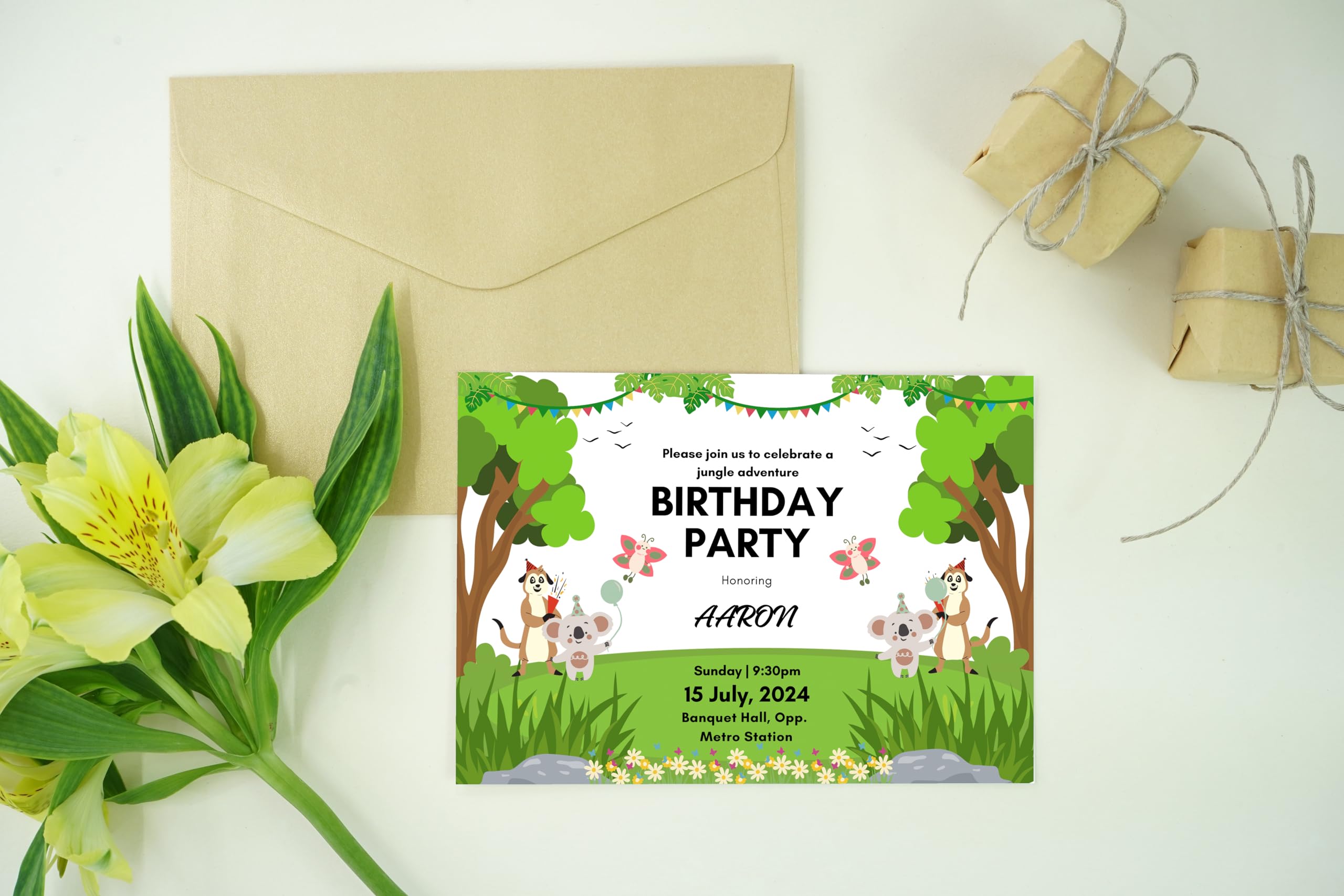 Nature Theme Birthday Party Invitation Nature Birthday Party ...