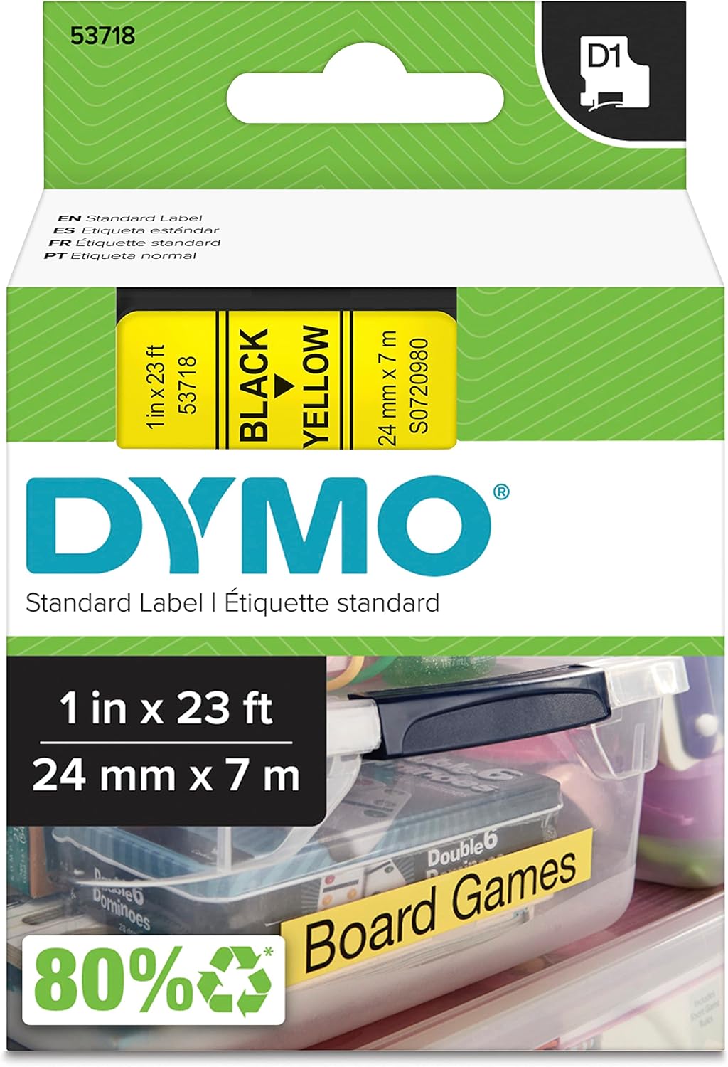 DYMO Standard D1 Labeling Tape for LabelManager Label Makers, Black ...