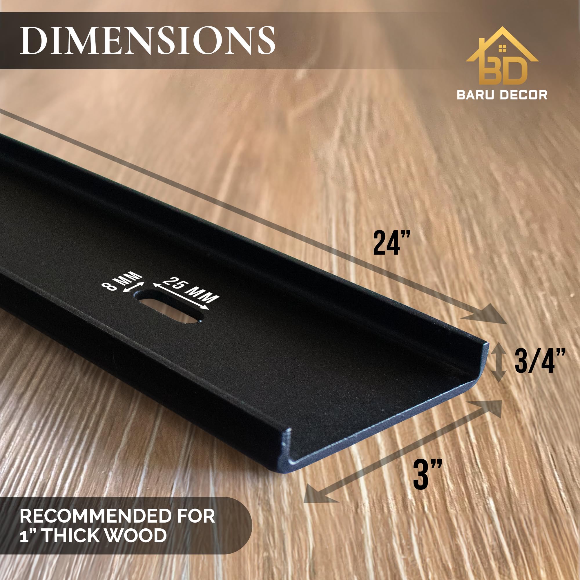 Snapklik.com : Baru Decor Set Of 2-24” C Channel Steel Support For ...