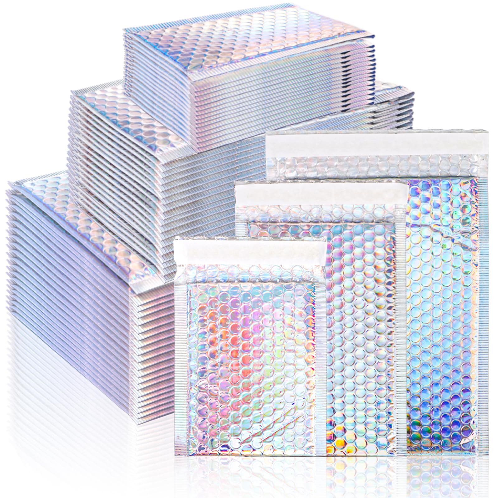 Amazon.com : ZAVOOS 50 Pieces Metallic Bubble Mailers, Self-Seal Poly ...