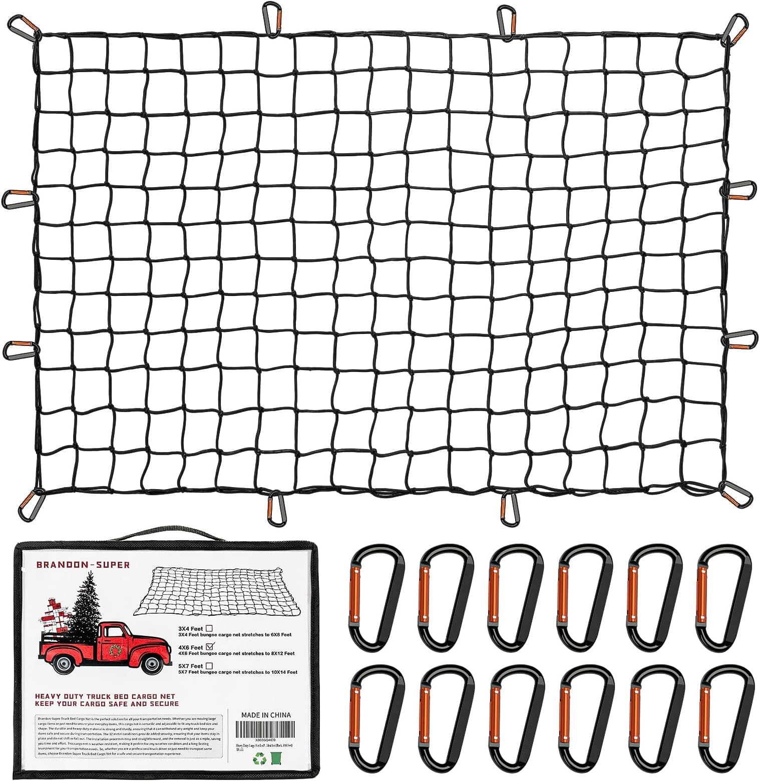 Amazon.com: Heavy Duty Cargo Net for Pickup Truck | Dump Truck Mesh ...