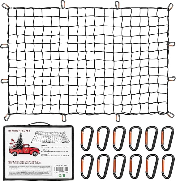 Amazon.com: Heavy Duty Cargo Net for Pickup Truck Bed - Stretches from ...