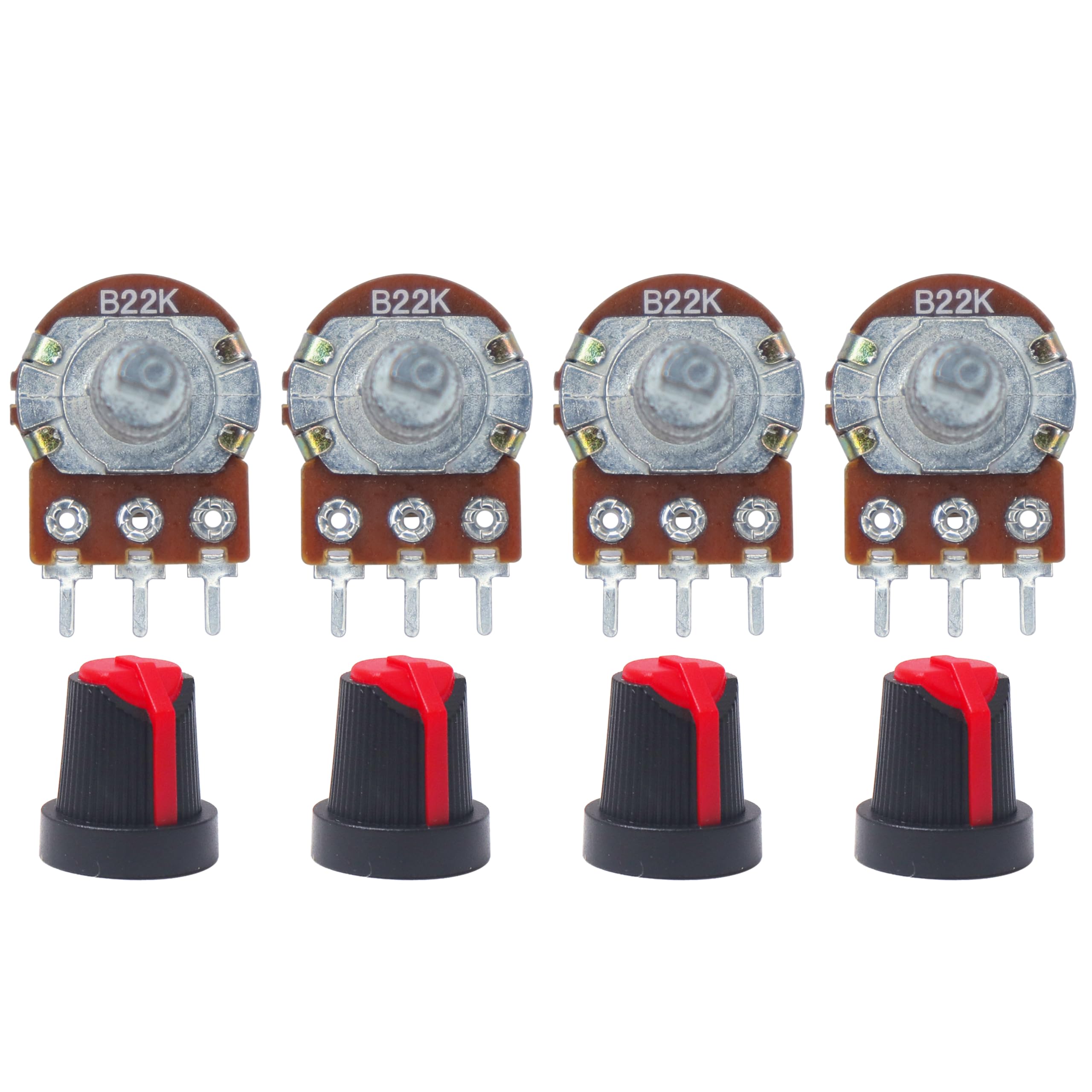 Electronic Spices 22k 3 Pin D Shaft Rotary Potentiometer Volume Pot 22K ...
