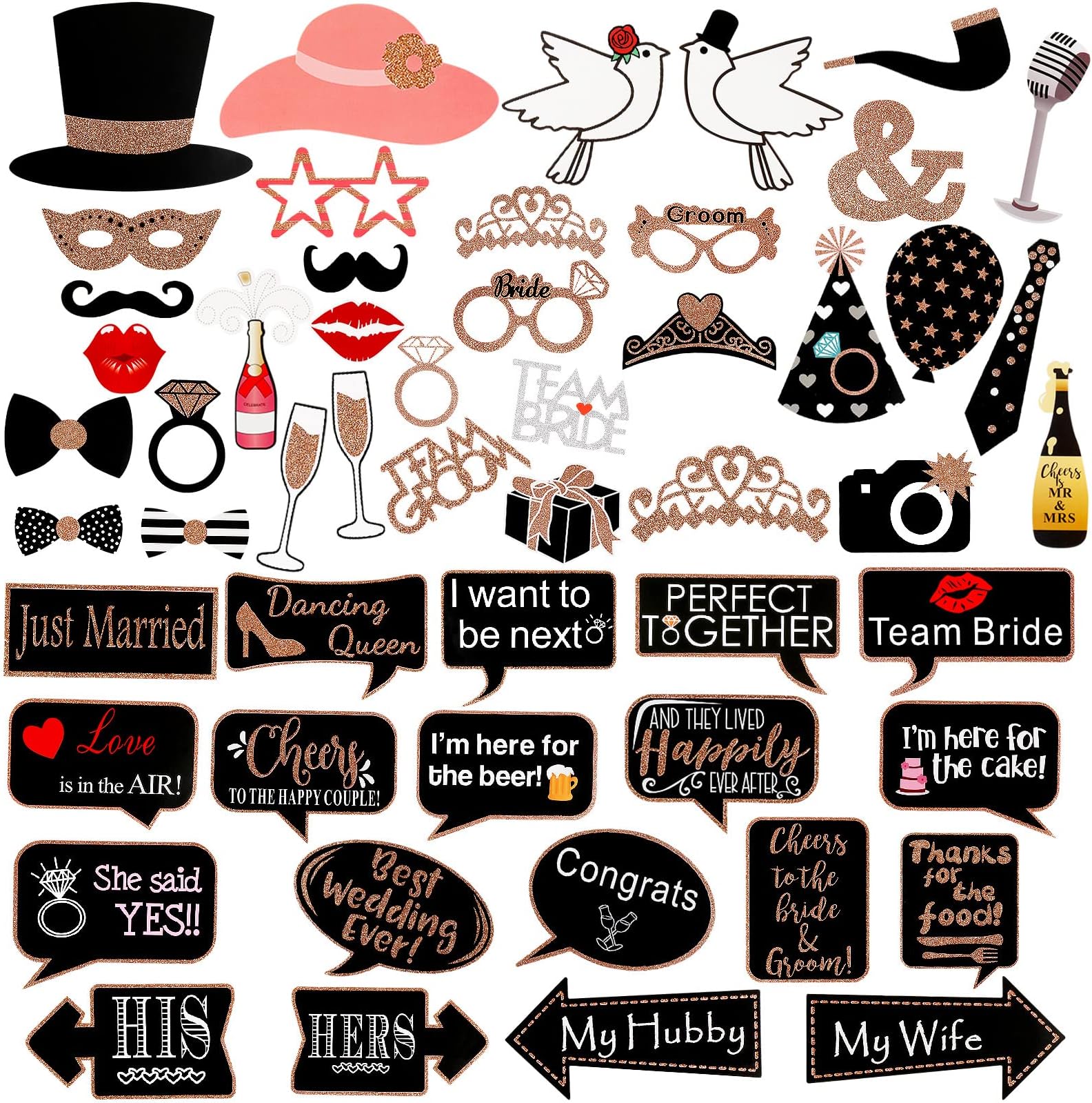 Amazon.com: Wedding Photo Booth Props, 18PCS Bride to Be Bridal Shower ...