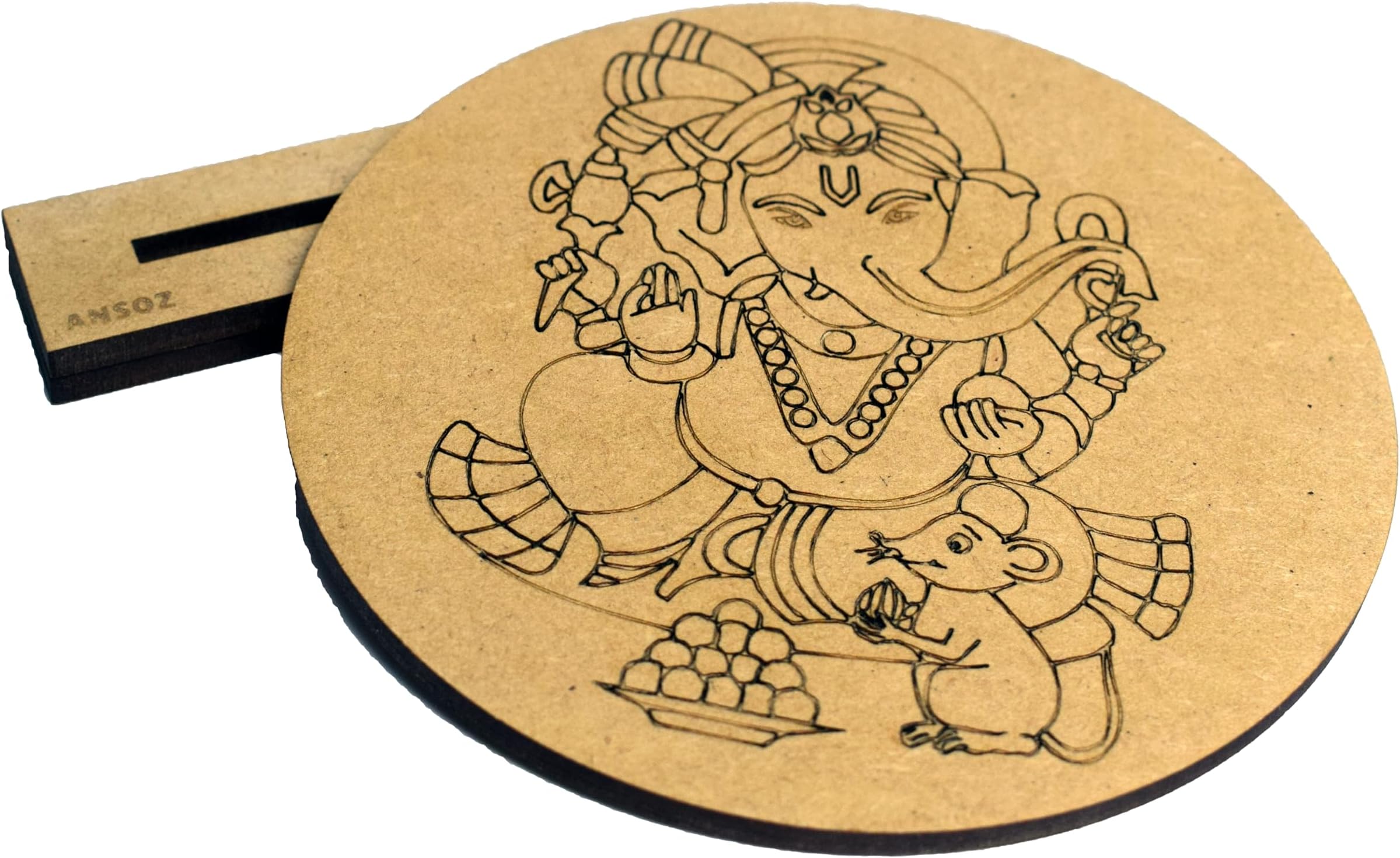 Ansoz Ganesh Art Craft: Wooden Pre-Marked Cutout for Kids and All Ages ...