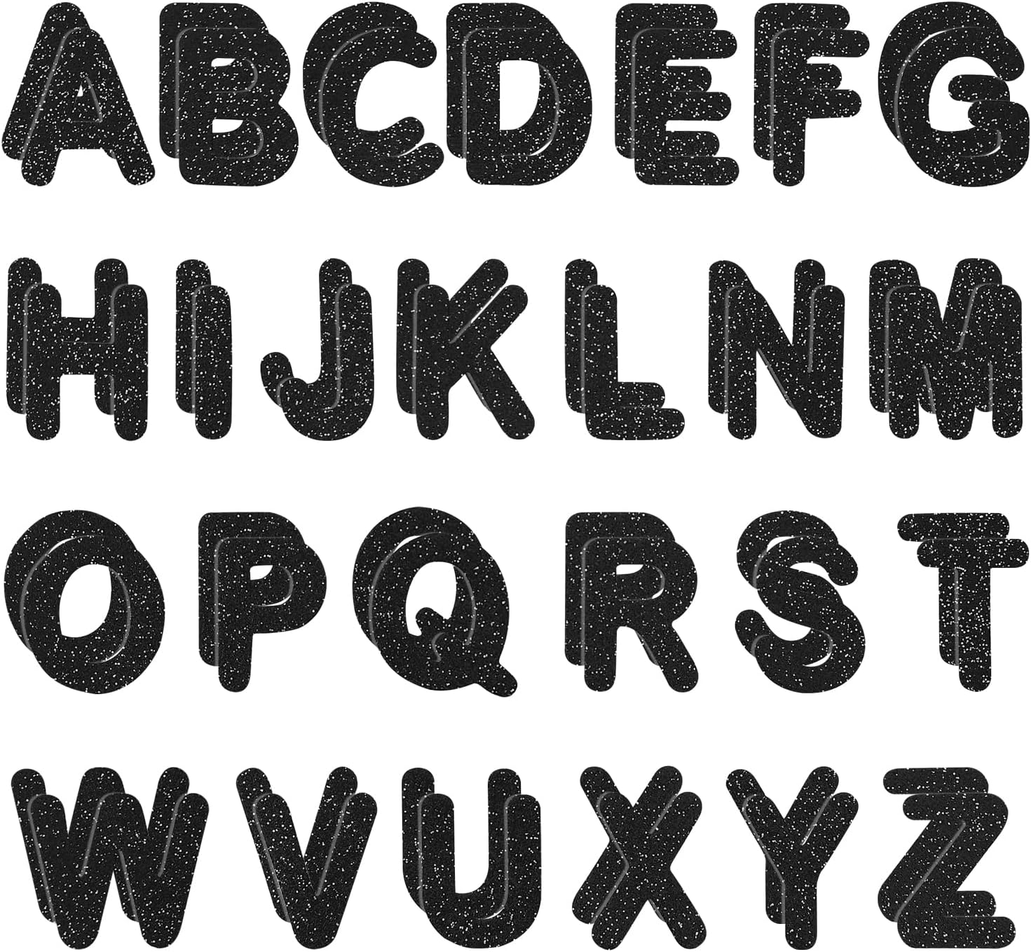 Amazon.com: FR Black Glitter Letters Patches - Iron On Patches (Durable ...