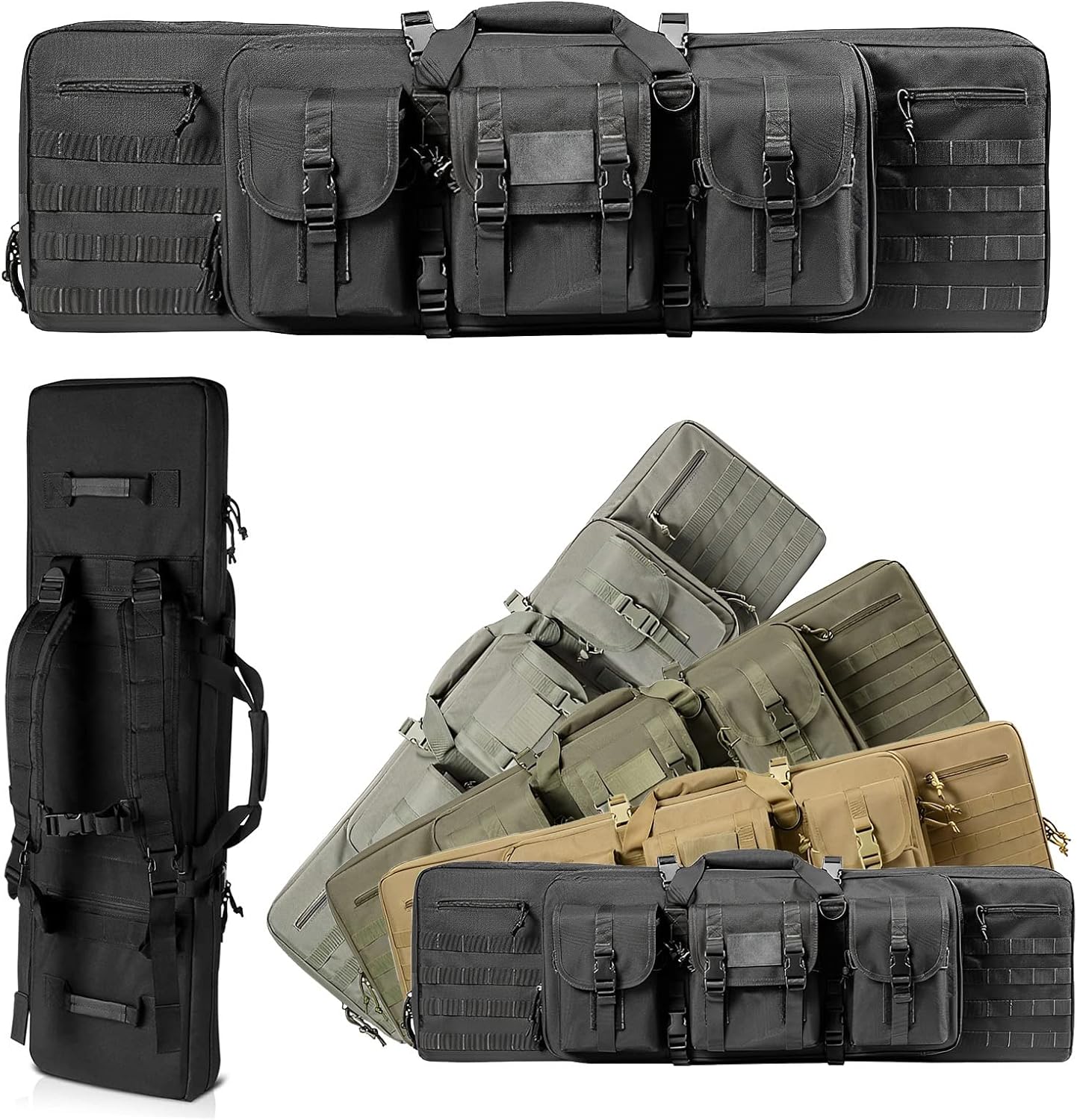 Amazon.co.jp: 95/110cm Tactical Rifle Bag, Double Rifle Case Perfect ...