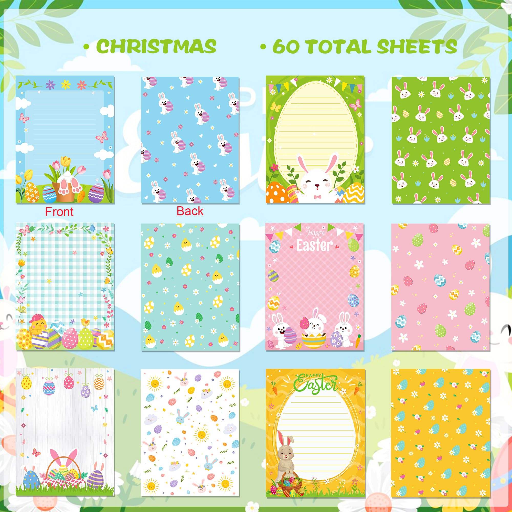 Easter Stationery Templates Amazon.com : GLKTOPO 60 Sheets Easter