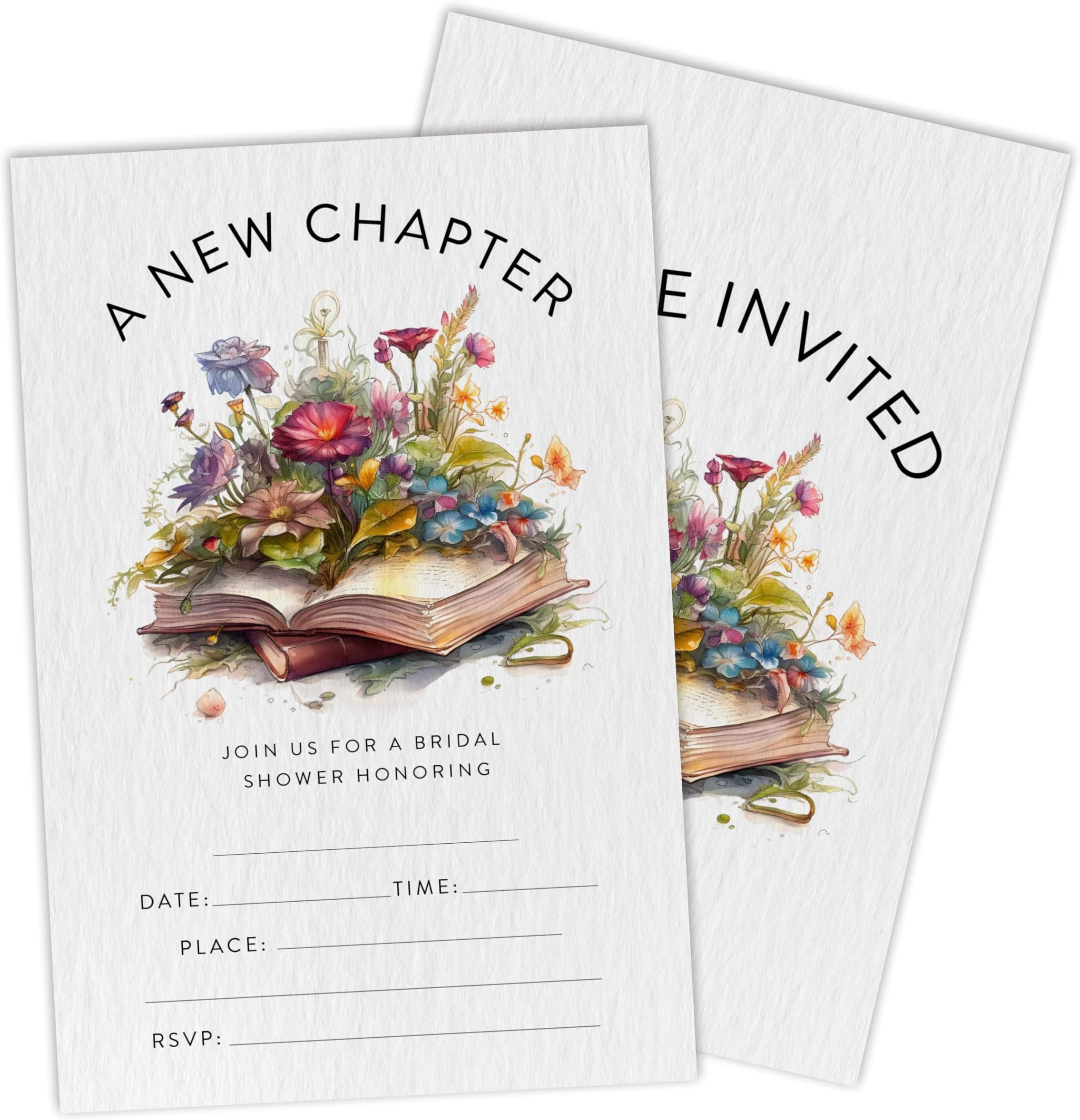 Amazon.com : Moonrise Papery Set of 25 Floral Bridal Shower Invitations ...