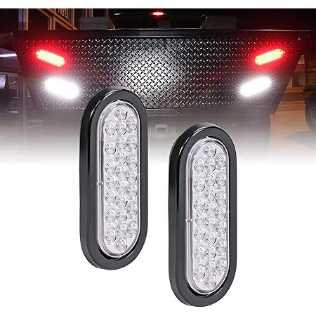 Amazon.com: 2pc 6" White Oval LED Reverse Trailer Tail Light Kit [DOT ...