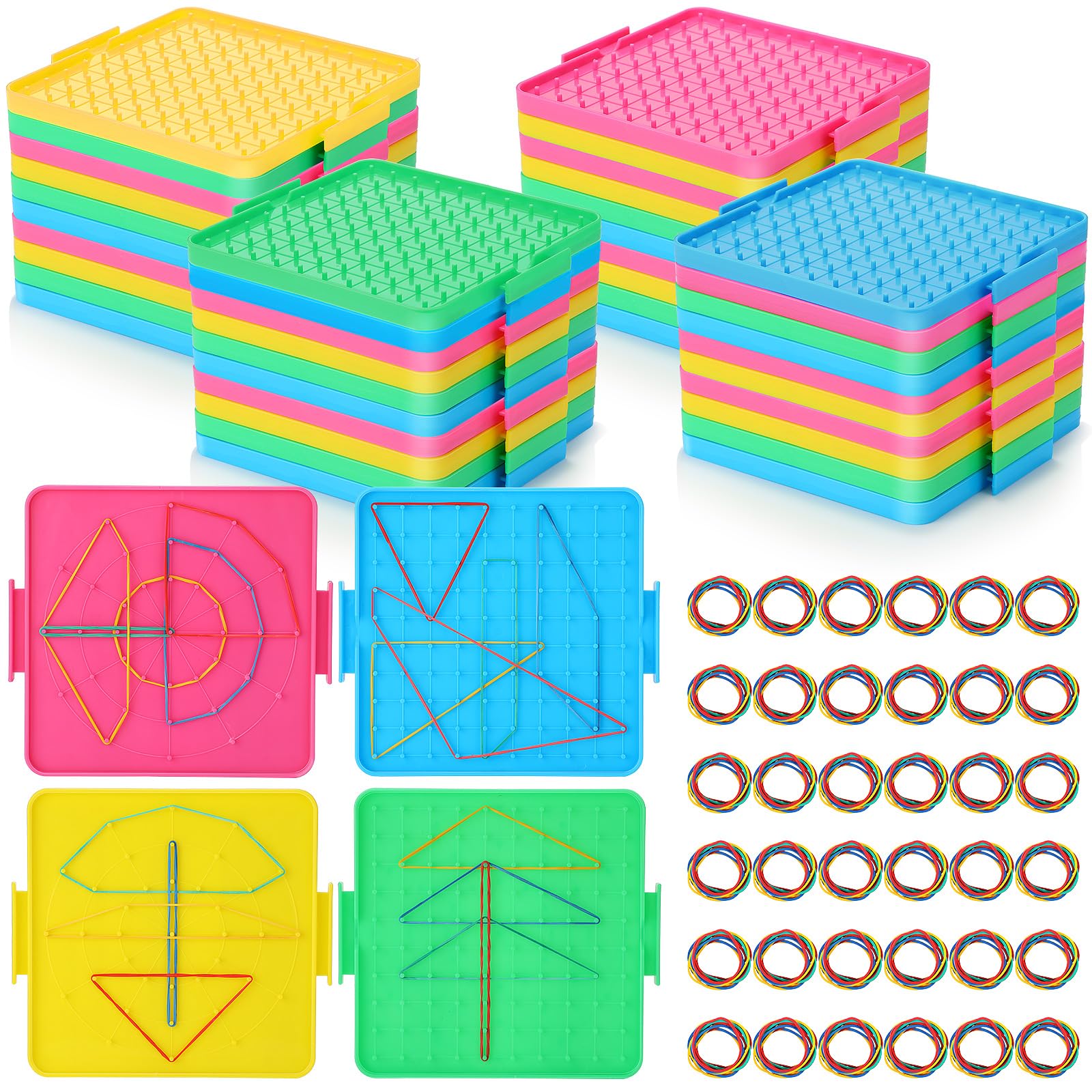 Amazon.com: Lenwen 40 Packs 6.3 Inch Double Sided Geoboard Math ...