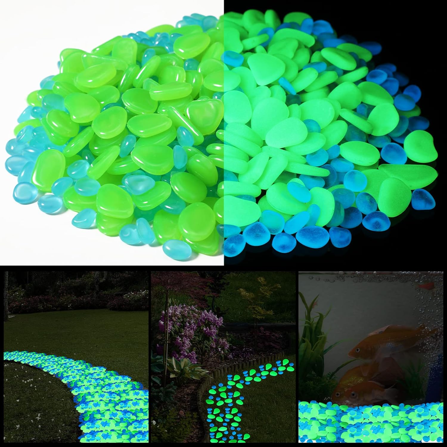 Amazon.com: Treela 2500 Pcs Glow in The Dark Rocks, Luminous Glowing ...